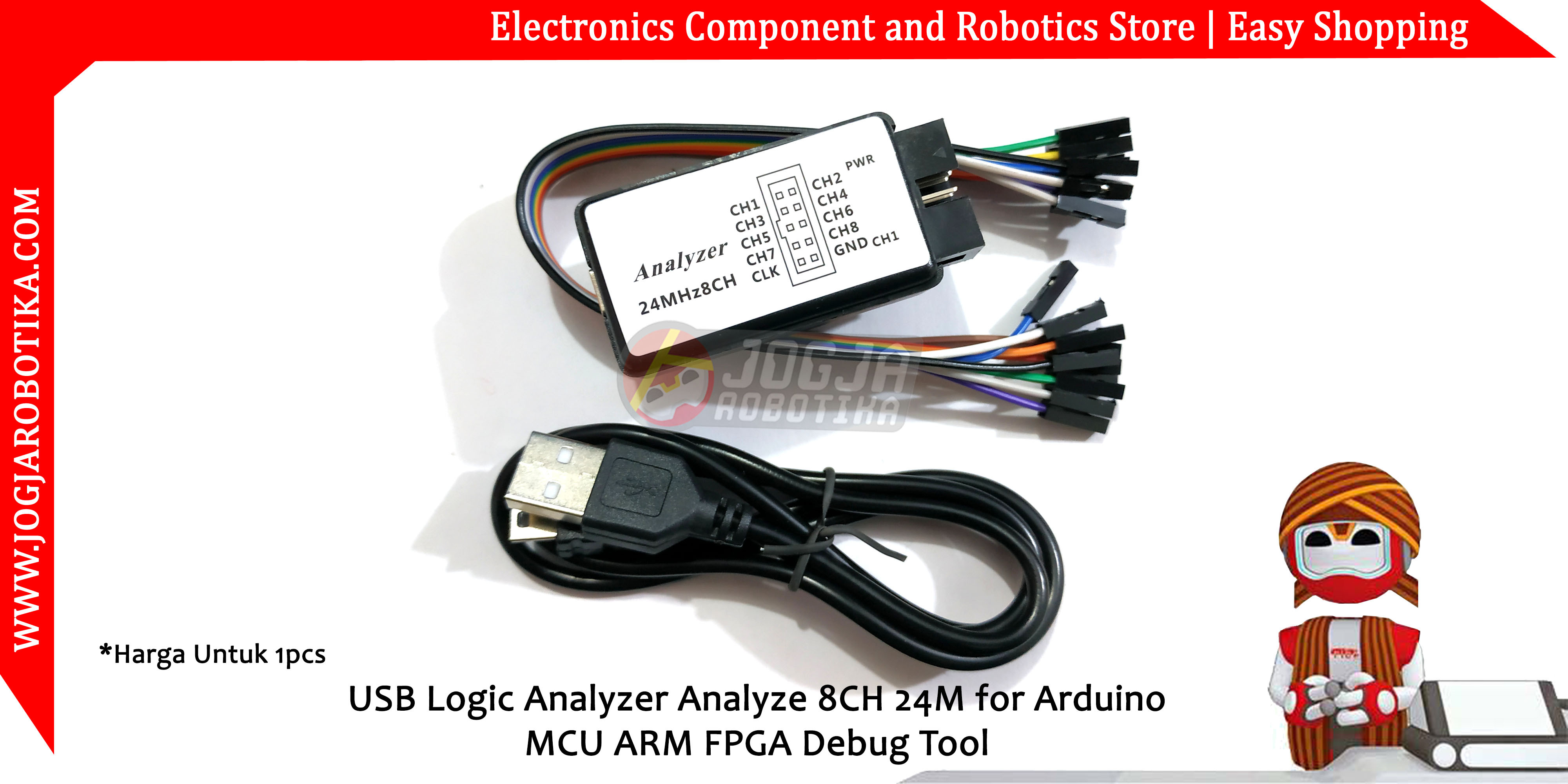 Usb Logic Analyzer Analyze 8ch 24m For Arduino Mcu Arm Fpga Debug Tool