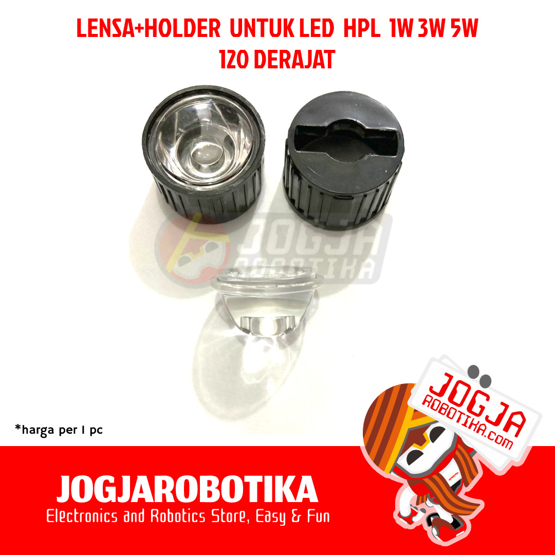 LENSA+HOLDER UNTUK LED HPL 1W 3W 5W - 120 DERAJAT