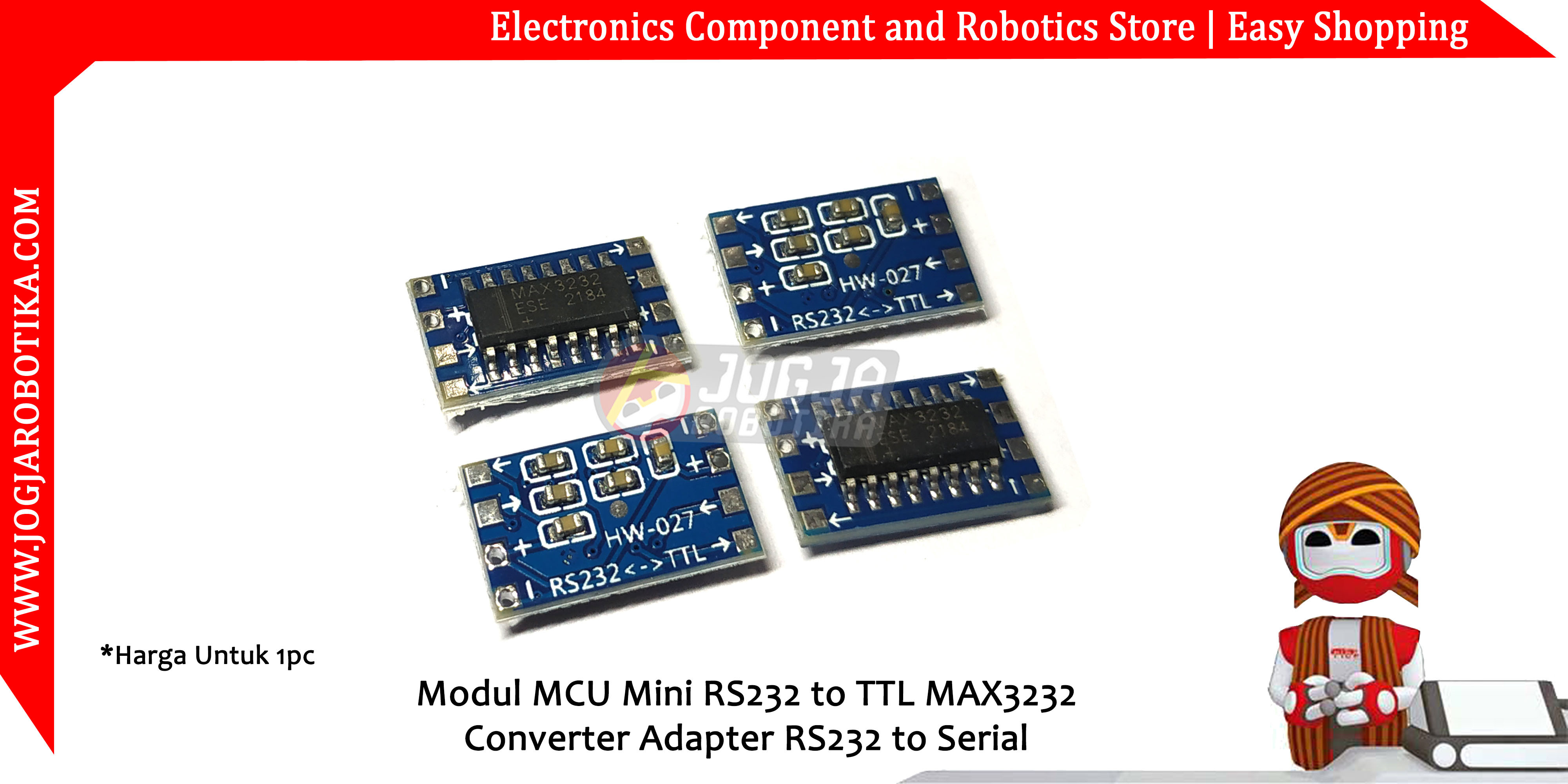 Jual Modul MCU Mini RS232 to TTL MAX3232 Converter Adapter RS232 to Serial
