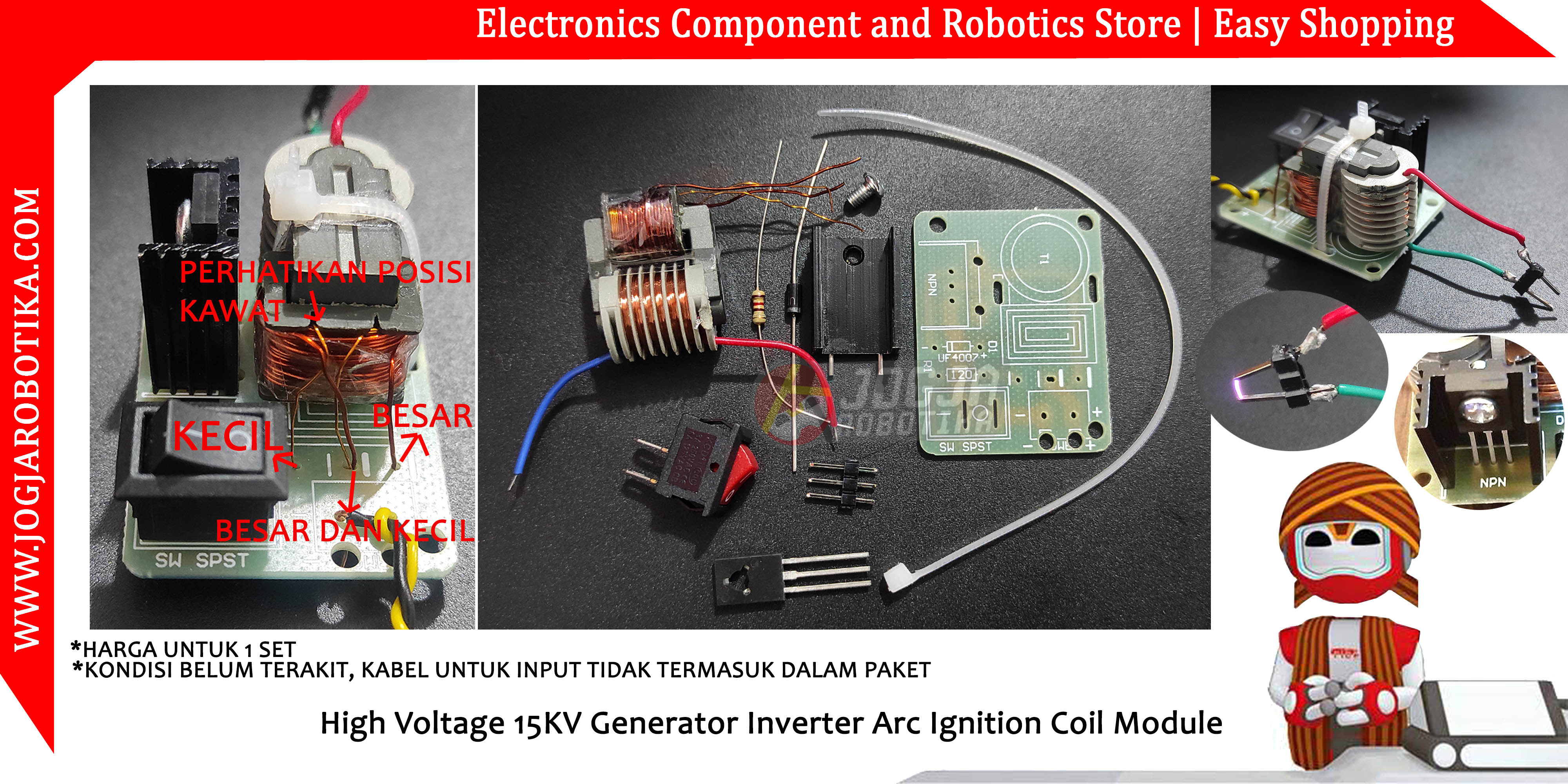 High Voltage 15KV Generator Inverter Arc Ignition Coil Module High Voltage 15KV Generator Inverter Arc Ignition Coil Module