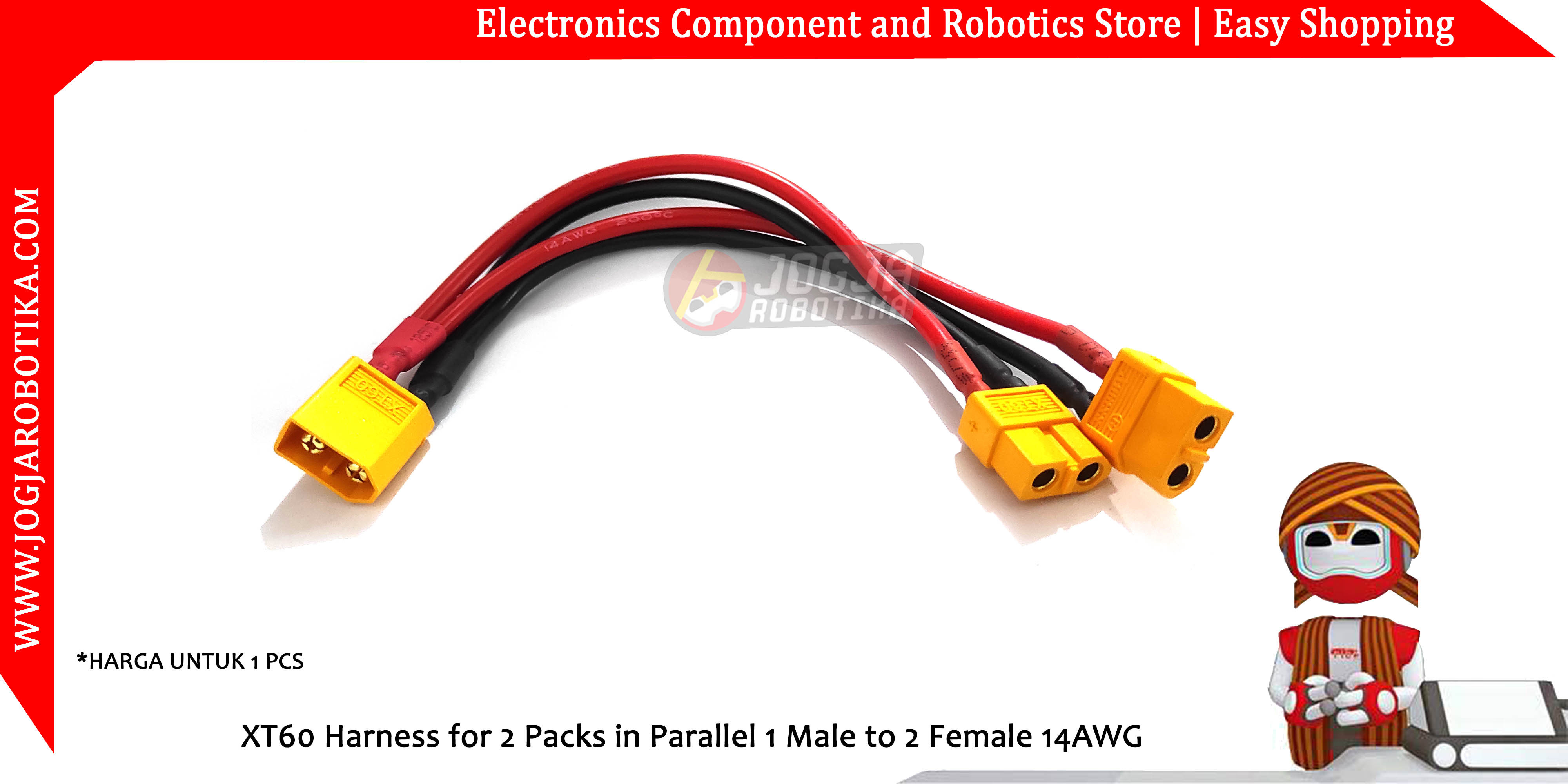 Jual XT60 Harness for 2 Packs in Parallel