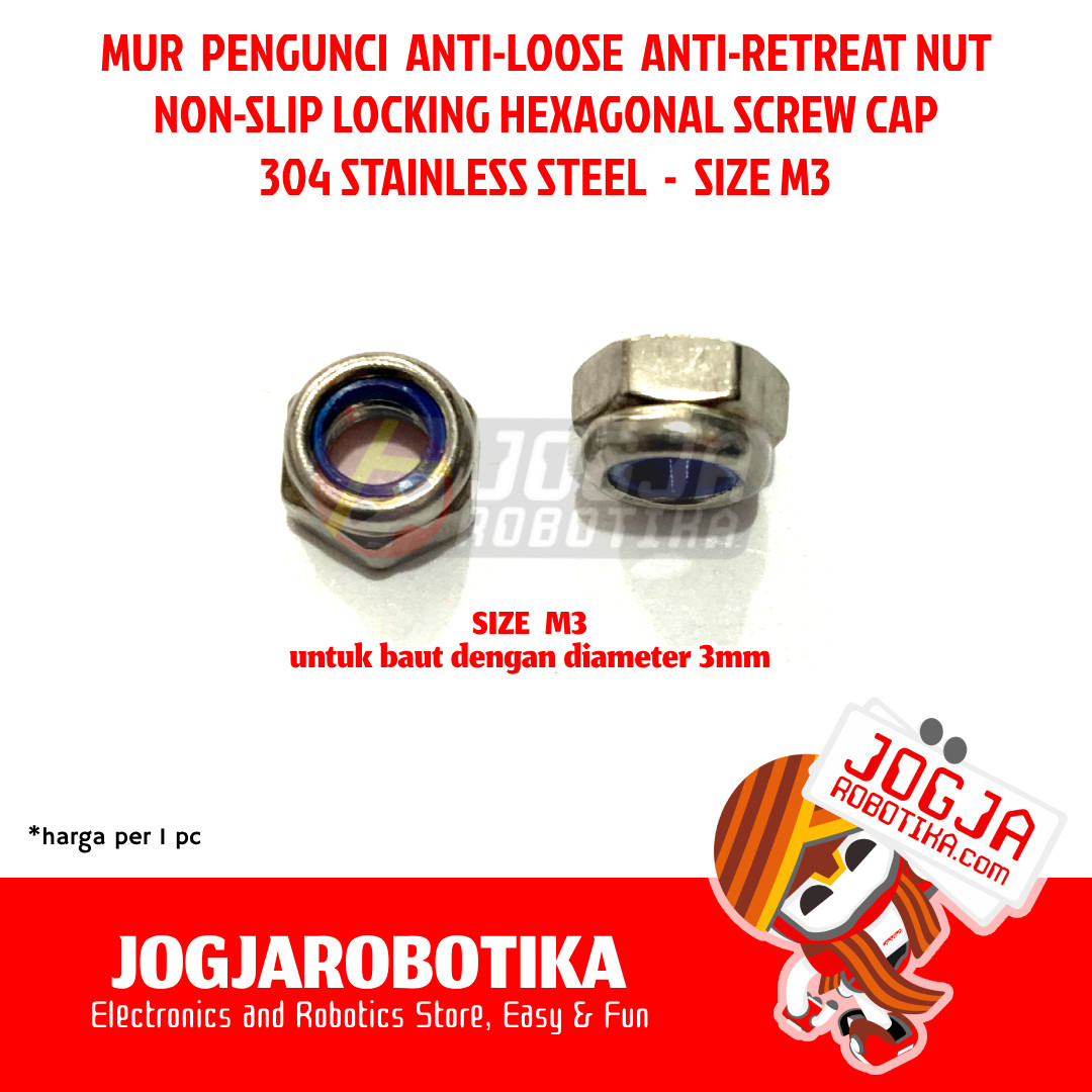 MUR LOCK NUT LOCK-NUT MUR TAMIYA ANTI-LOOSE ANTI-RETREAT NUT SUS 304 STAINLESS STEEL - M3