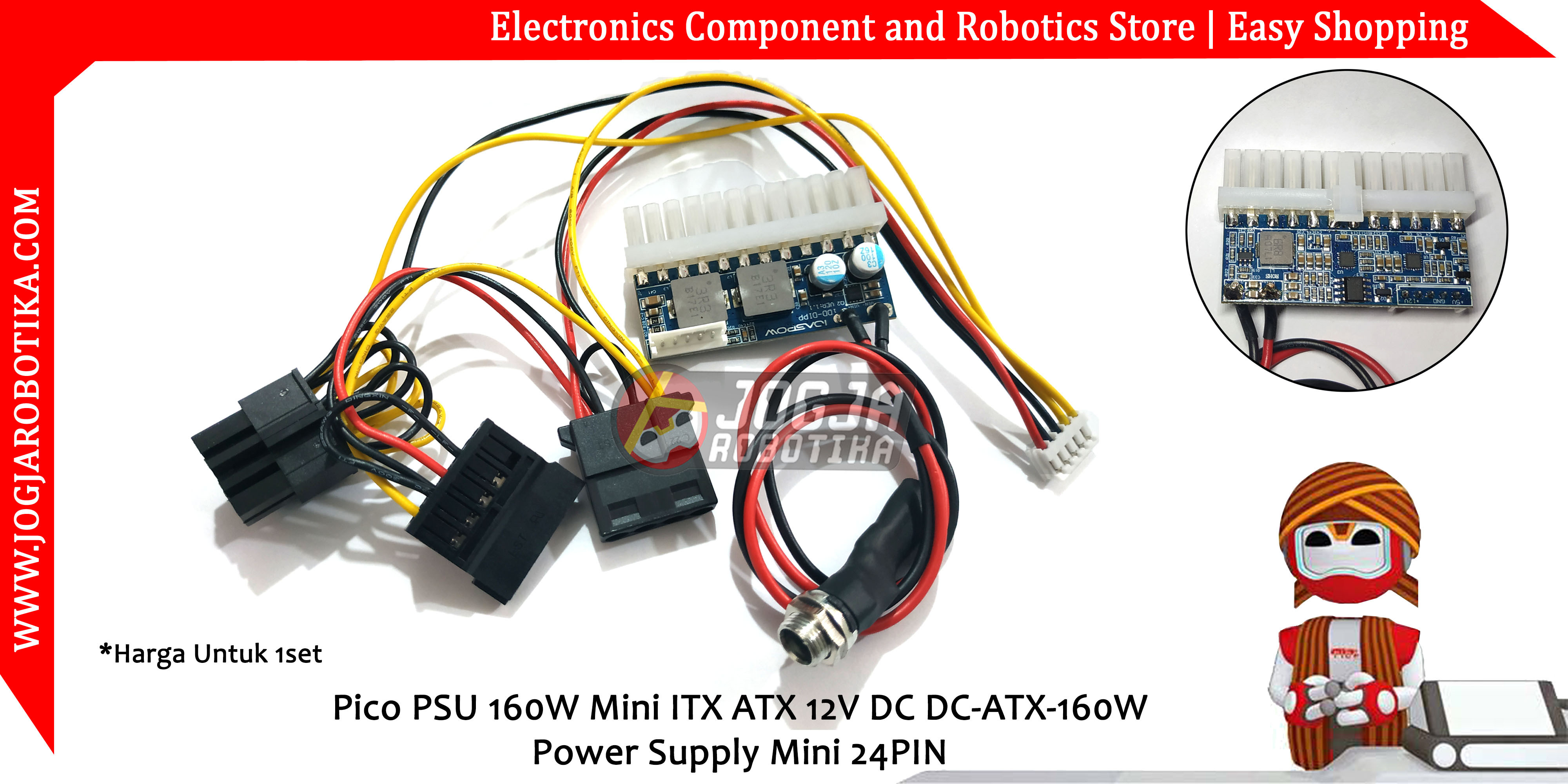 Pico PSU 160W Mini ITX ATX 12V DC DC-ATX-160W Power Supply Mini 24PIN