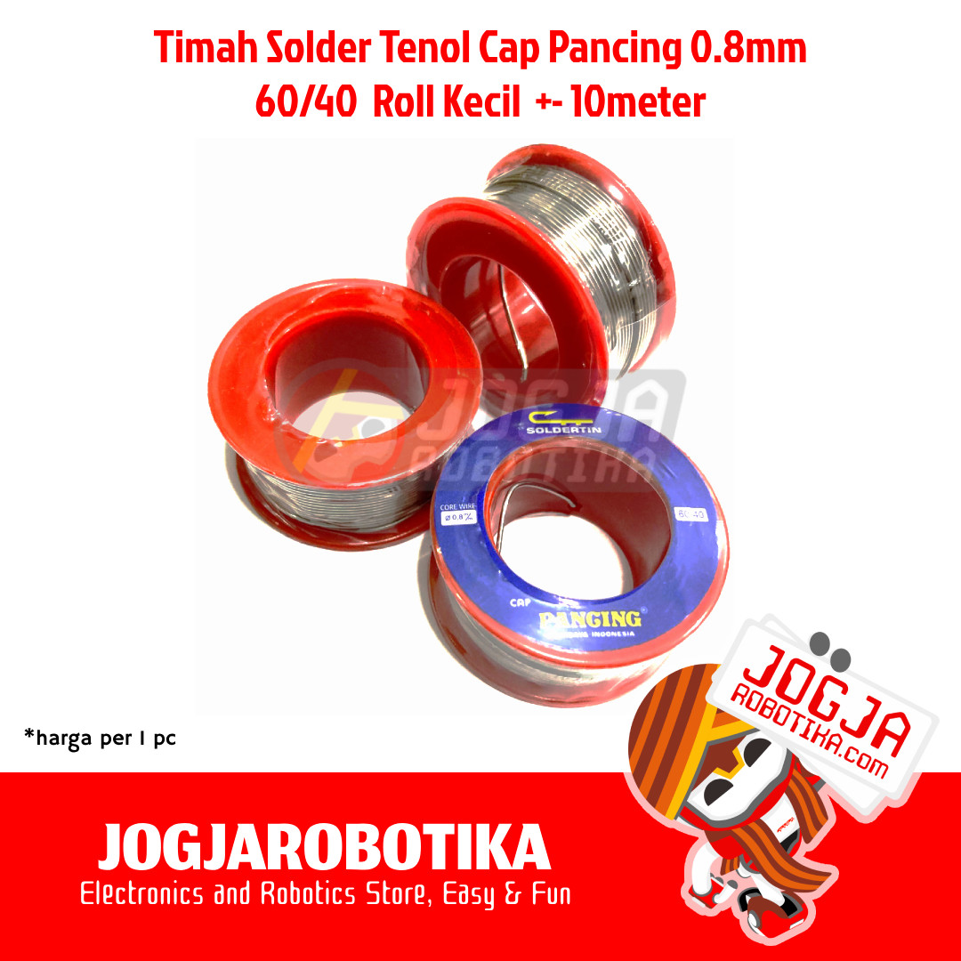 Timah Solder Tenol Cap Pancing 0.8mm 60/40 Roll Kecil +-10 Meter