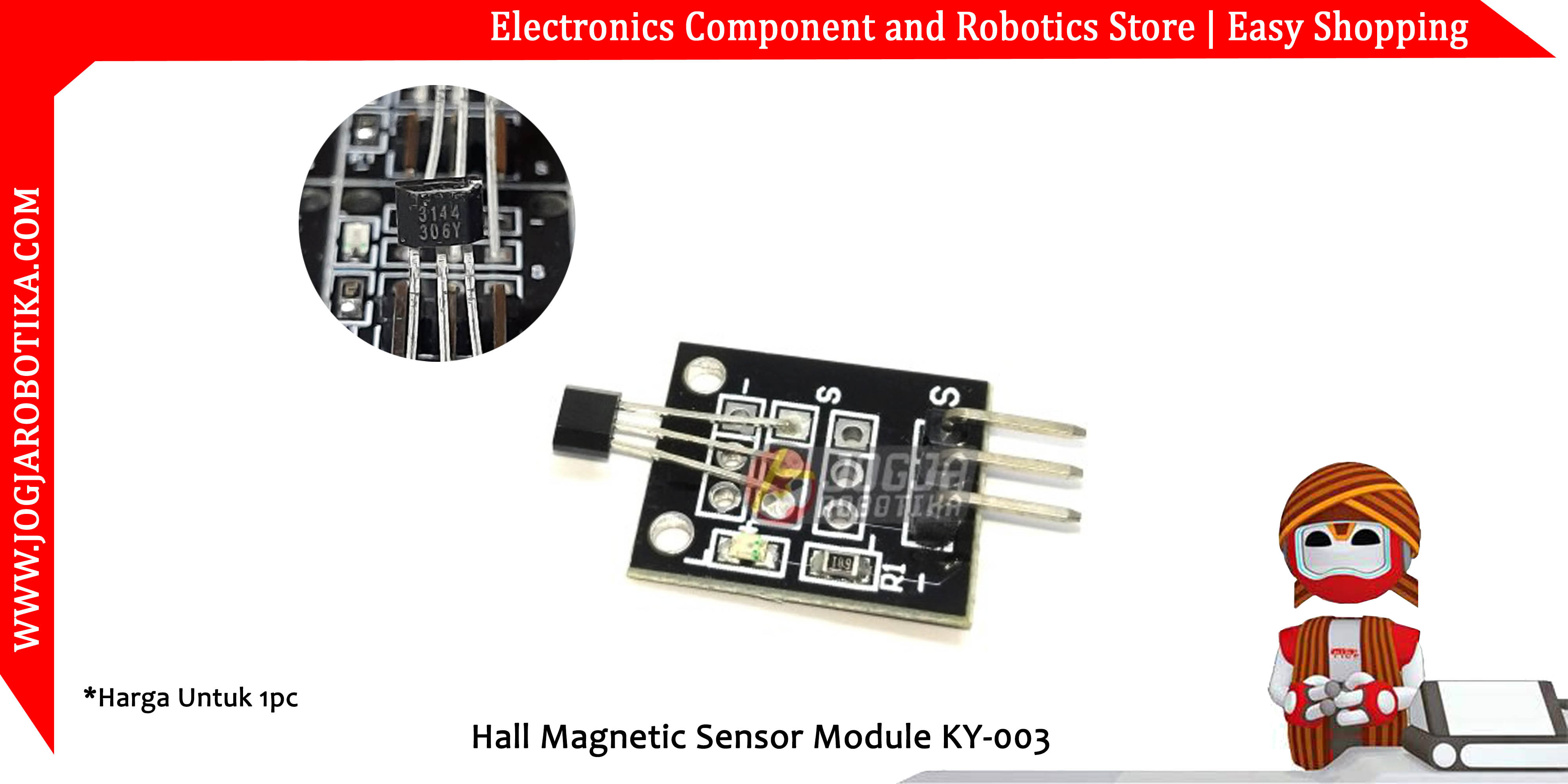 jual Hall magnetic sensor module KY-003