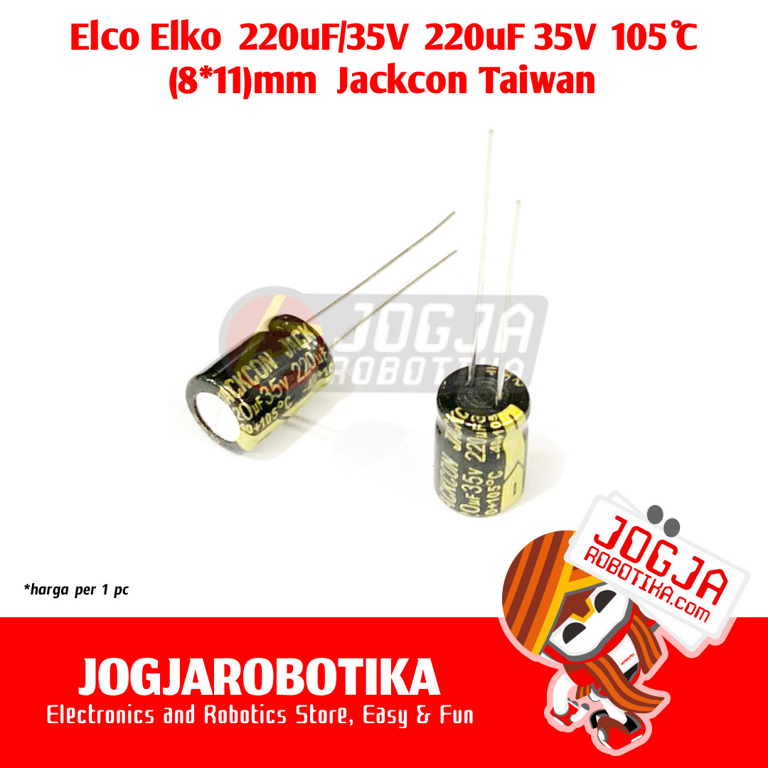 Elco Elko 220uF/35V 220uF 35V 8x11mm 105C Jackcon Taiwan