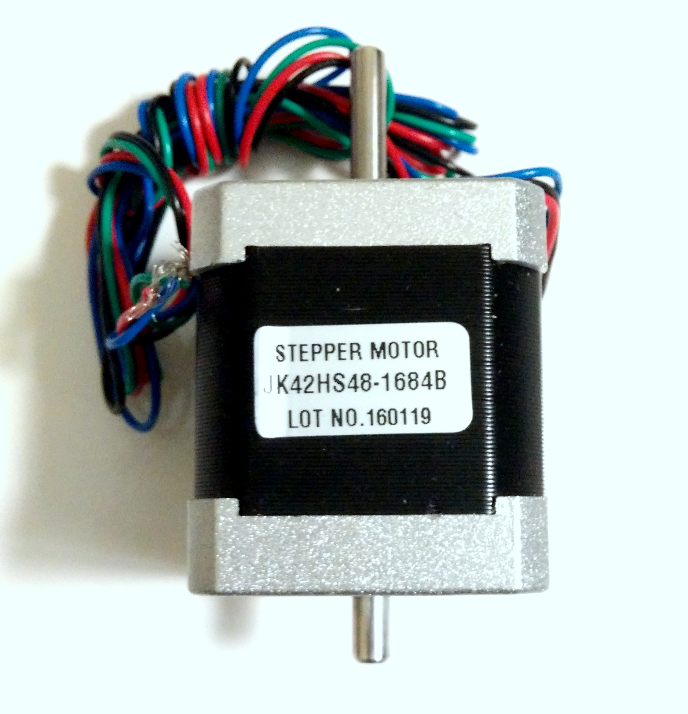 Jual 1.8° 48mm NEMA 17 2 Phase Hybird Stepper Motor JK42HS48-1684B Double Shaft