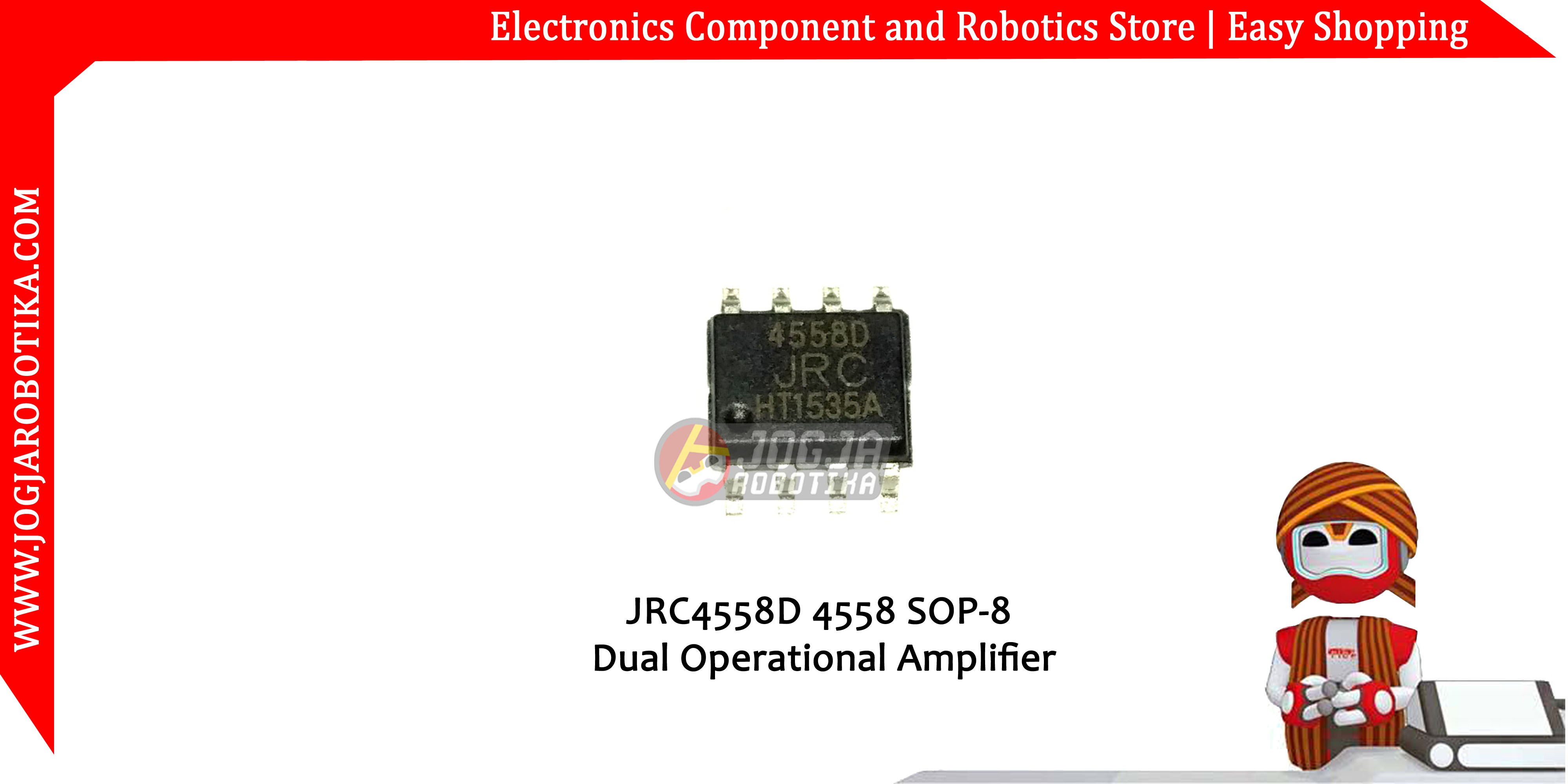 jual JRC4558D 4558 SOP-8 Dual Operational Amplifier