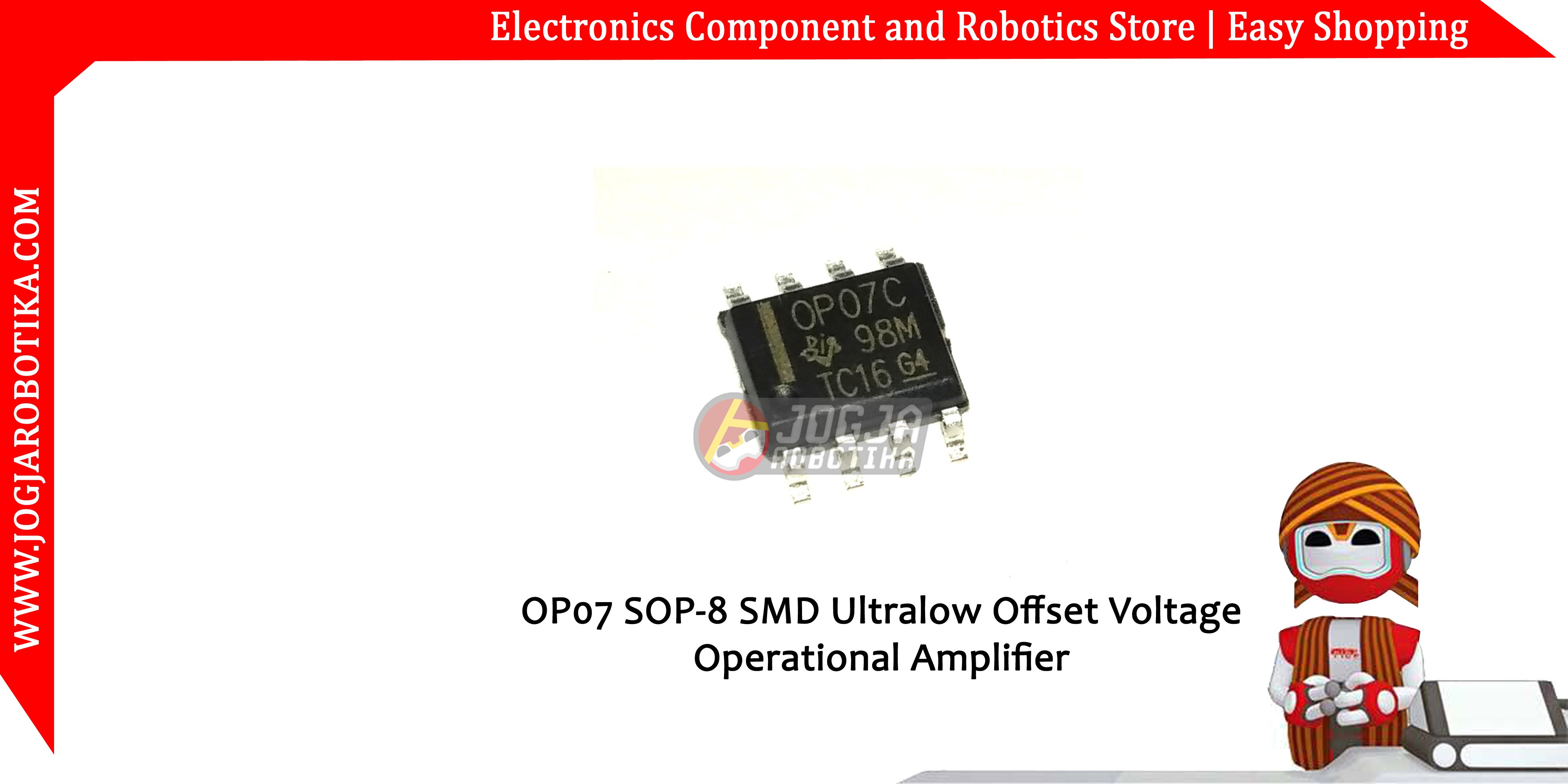 jual OP07 SOP-8 SMD Ultralow Offset Voltage Operational Amplifier
