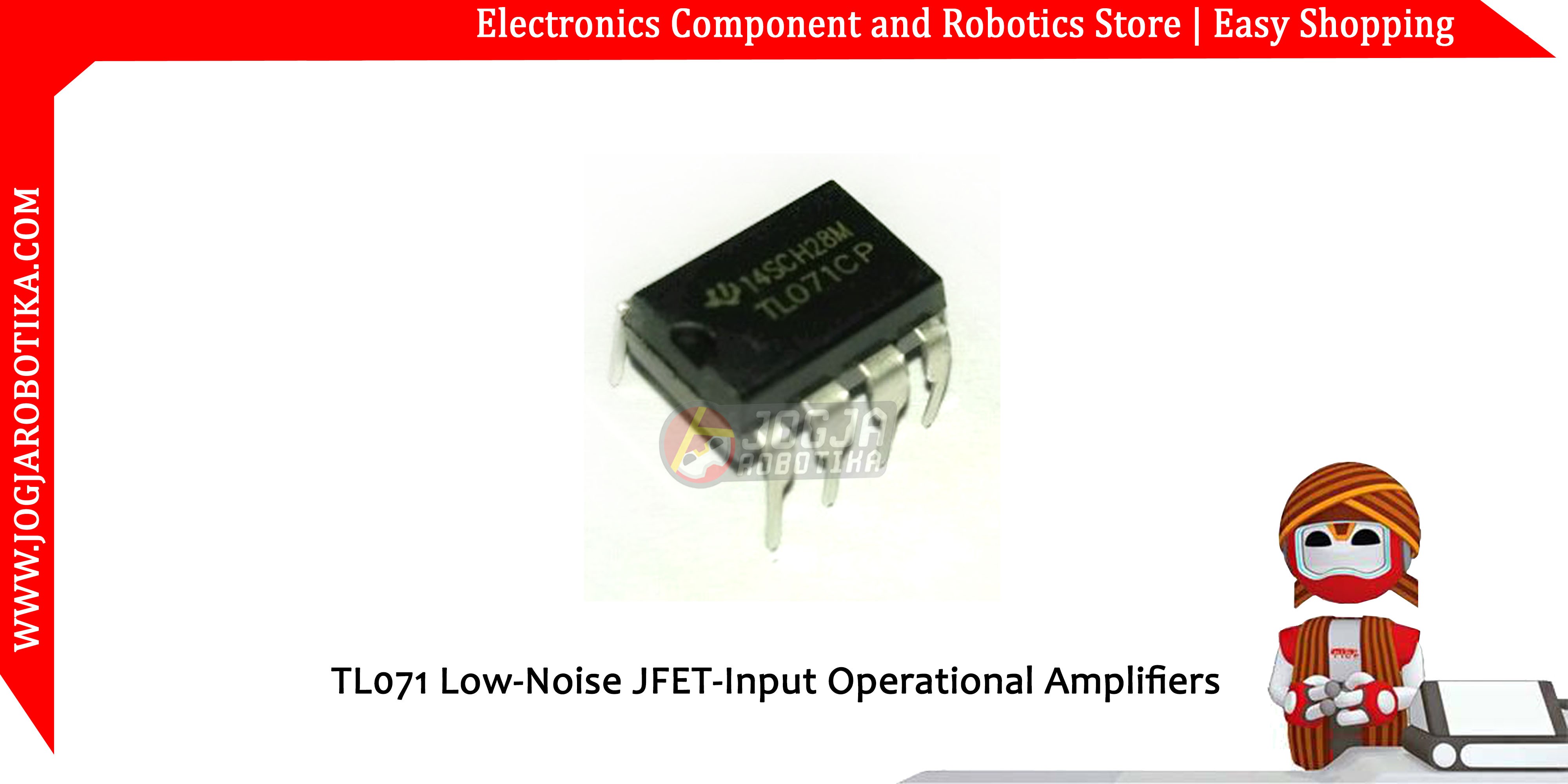 jual TL071 Low-Noise JFET-Input Operational Amplifiers