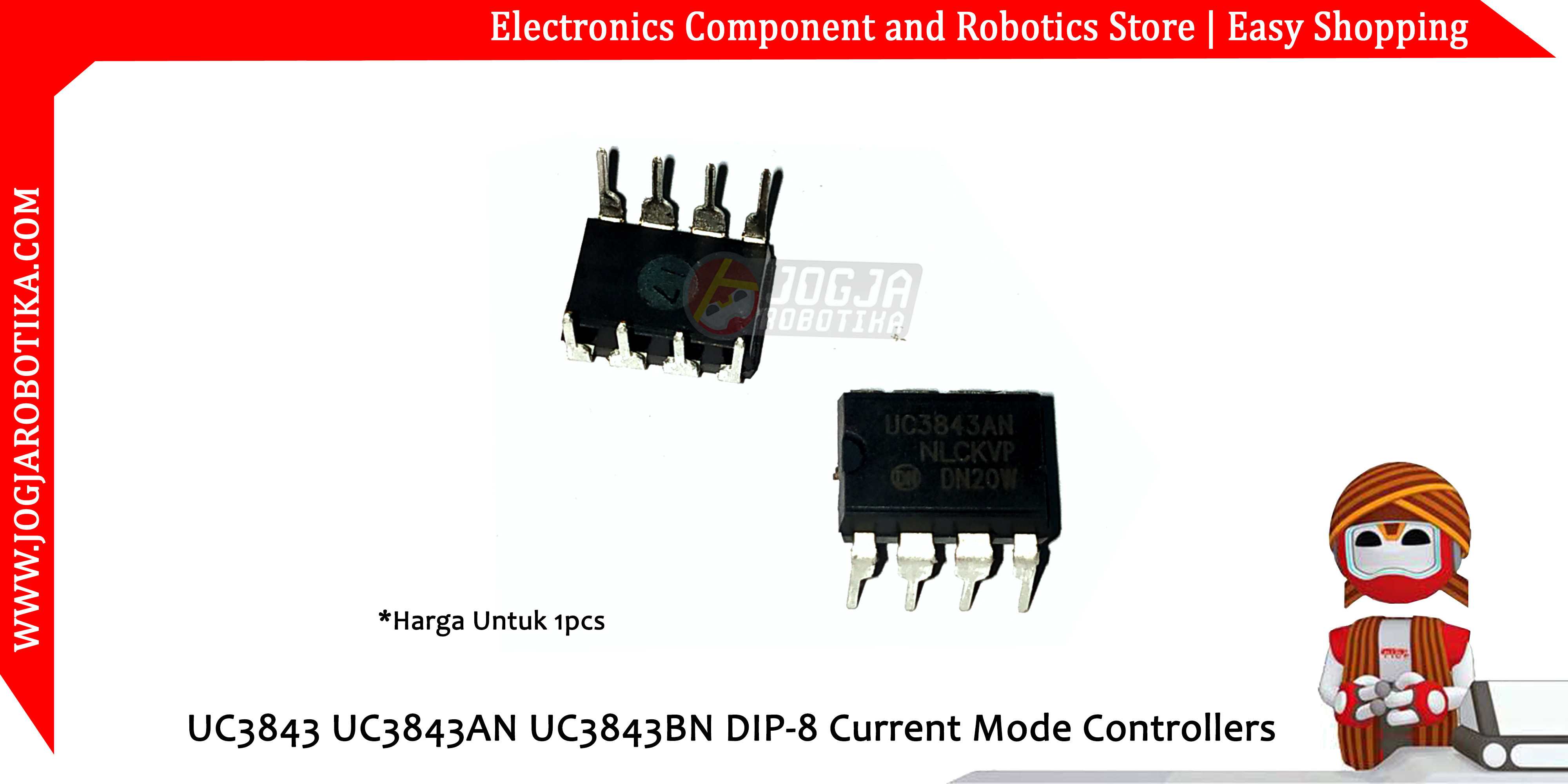 jual UC3843 UC3843AN UC3843BN DIP-8 Current Mode Controllers