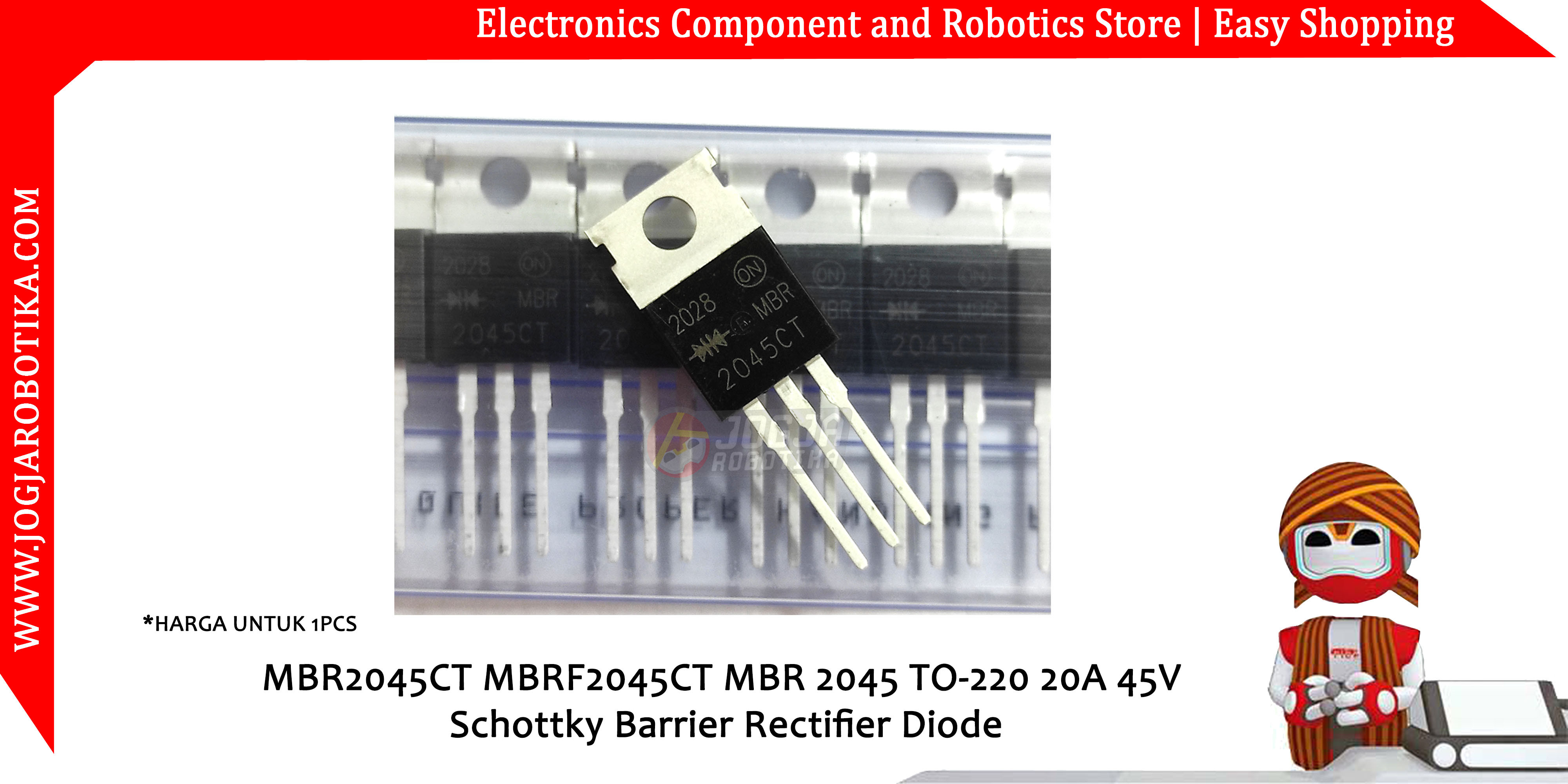 MBR2045CT MBR 2045 TO-220 20A 45V Schottky Barrier Rectifier Diode