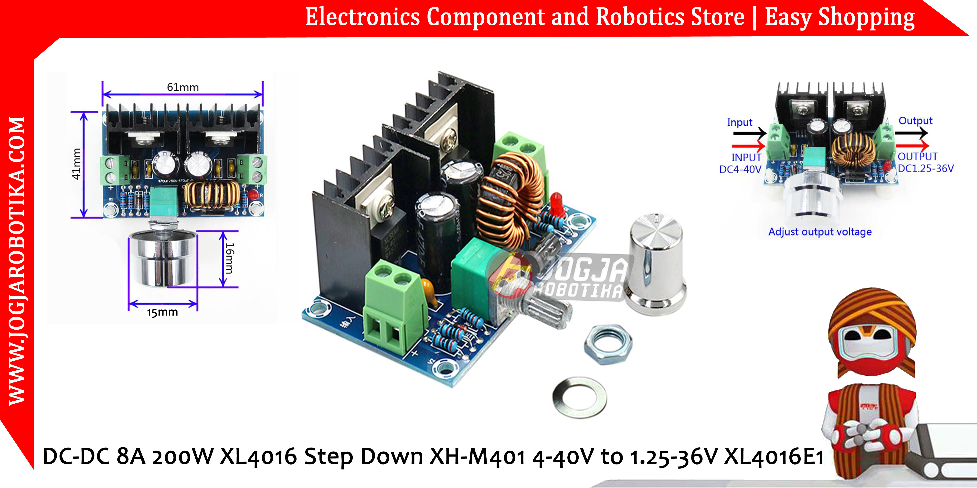 DC-DC 8A 200W XL4016 Step Down XH-M401 4-40V to 1.25-36V XL4016E1 ... DC-DC 8A 200W XL4016 Step Down XH-M401 4-40V to 1.25-36V XL4016E1 ...