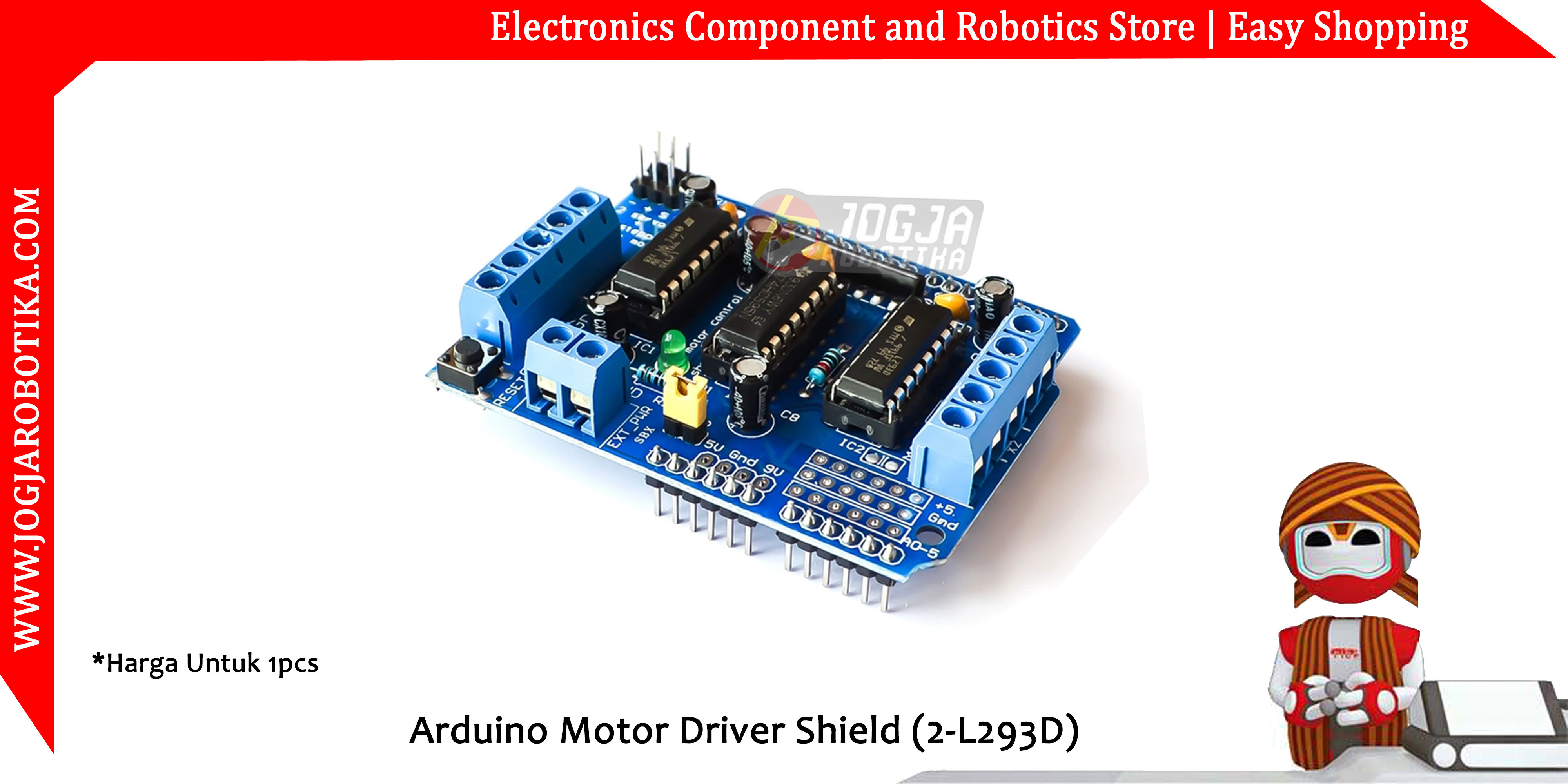 Jual Arduino Motor Driver Shield (2-L293D)