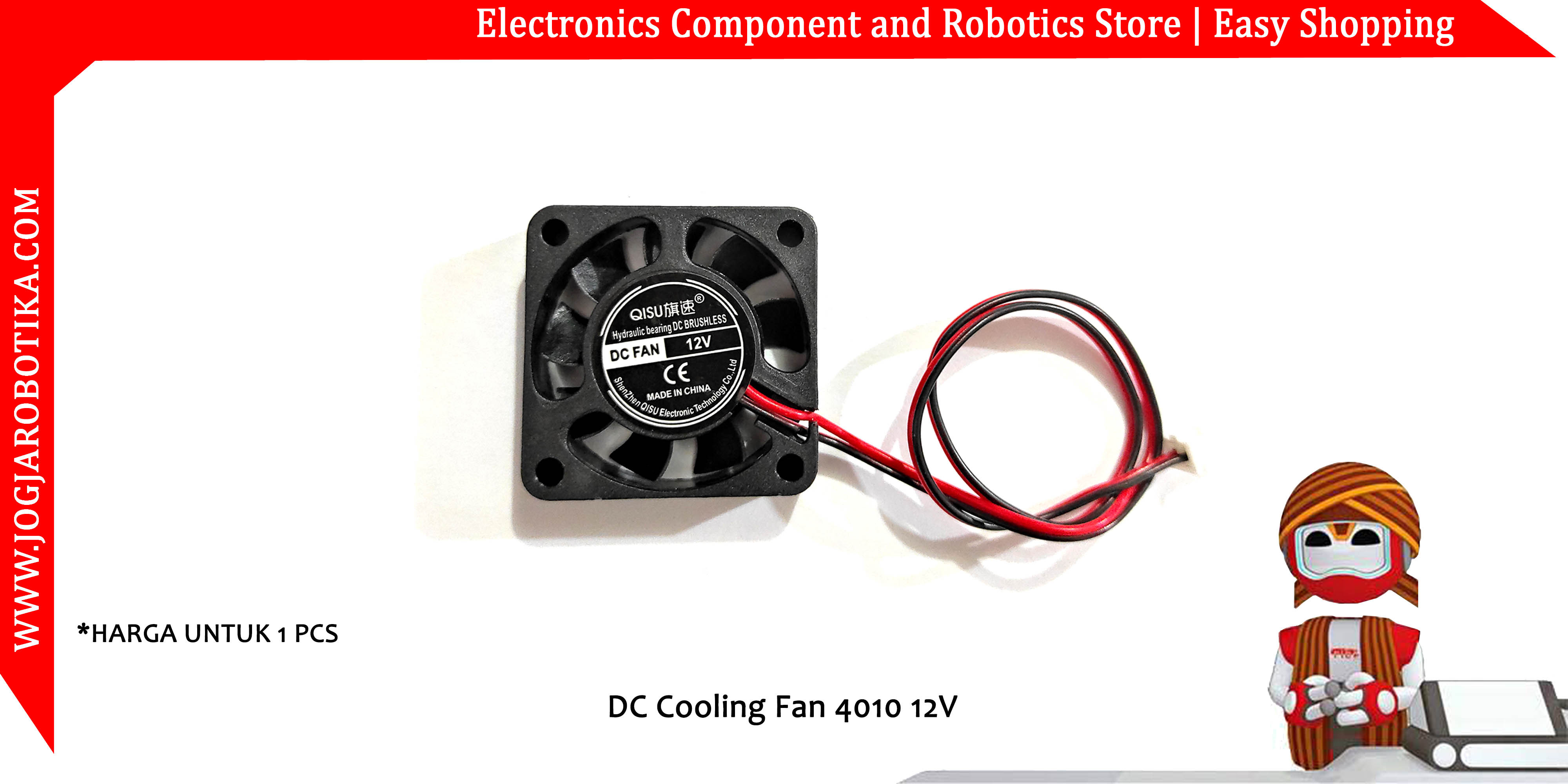 Kipas DC Cooling Fan 4010 40x40x10mm 4x4cm 12V - Toko Komponen ...