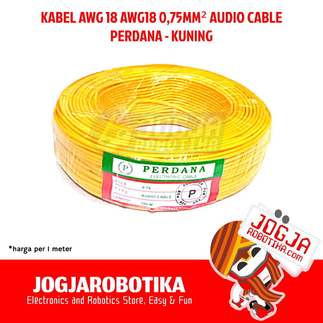 Jual KABEL AWG 18 0.75mm [KUNING]
