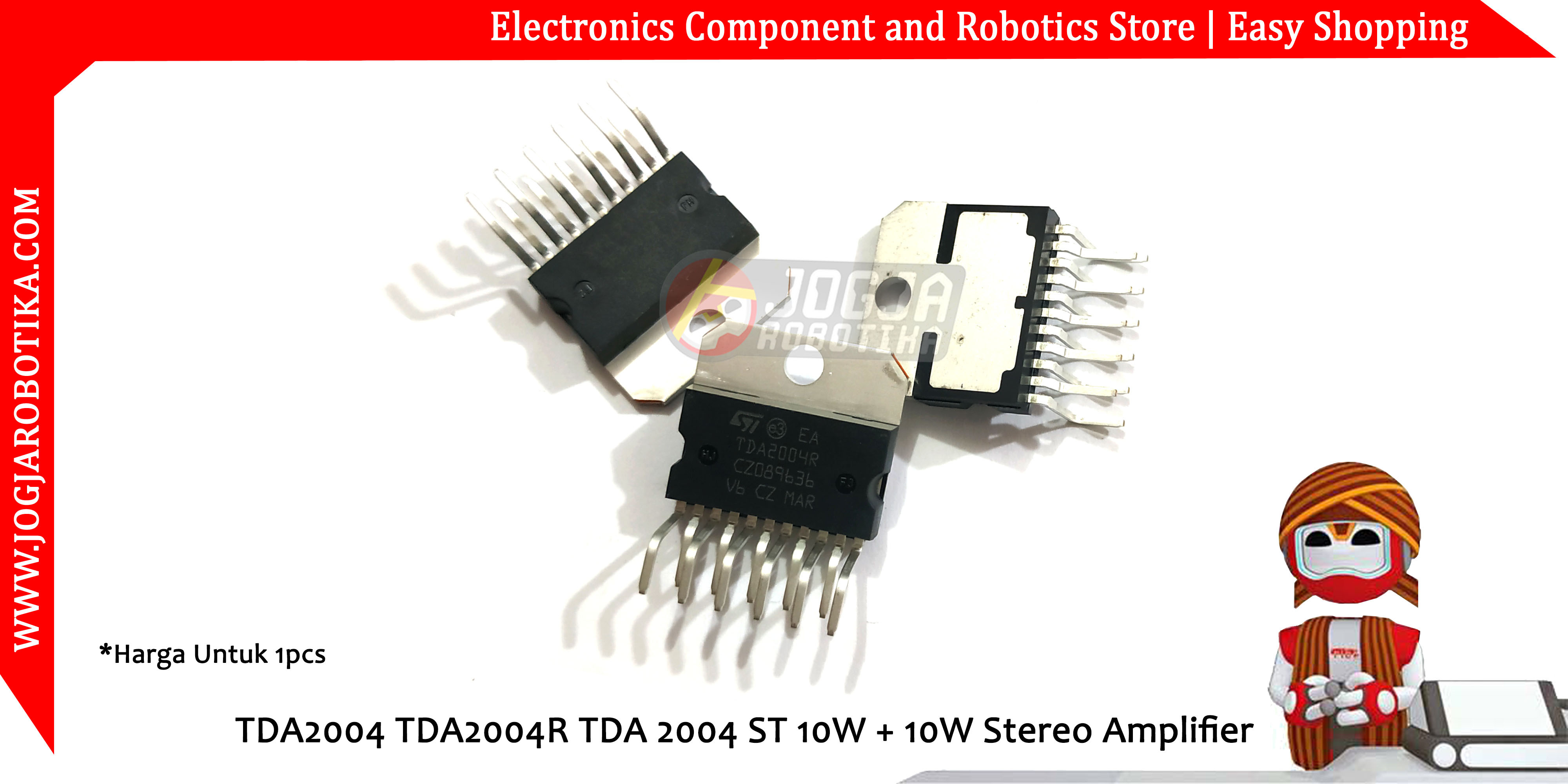 TDA2004 TDA2004R TDA 2004 ST 10W + 10W Stereo Amplifier - Toko Komponen ...