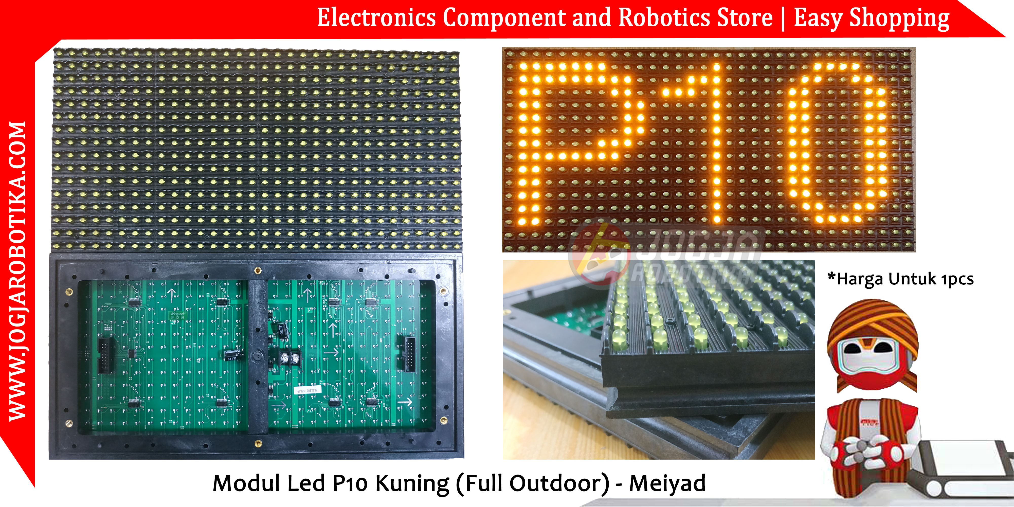Jual Modul Led P10 Kuning (Full Outdoor) - Meiyad