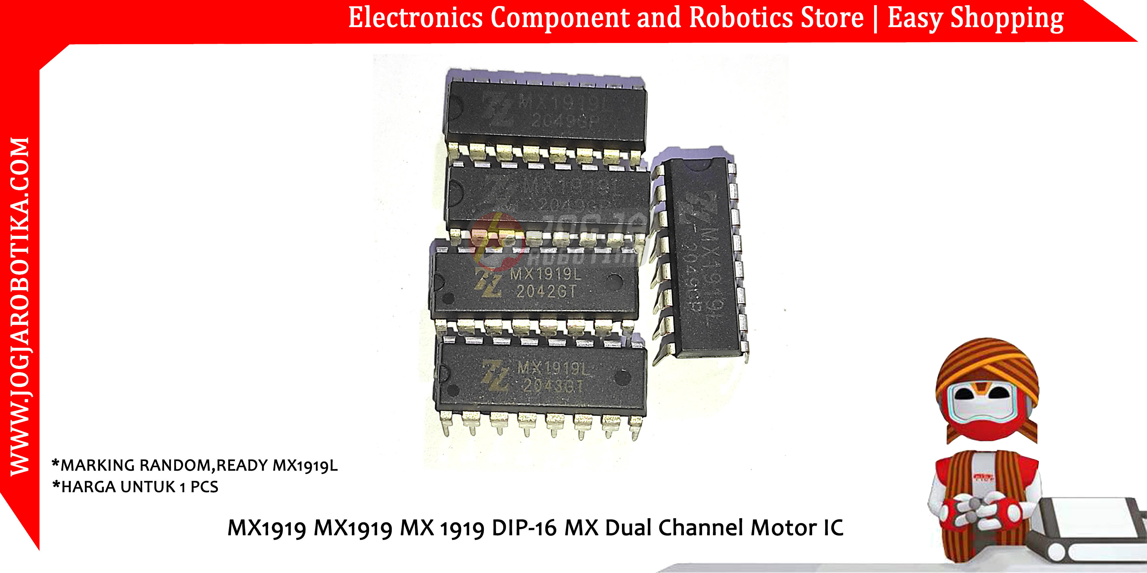 MX1919 MX 1919 DIP-16 MX Dual Channel Motor IC - Toko Komponen ...