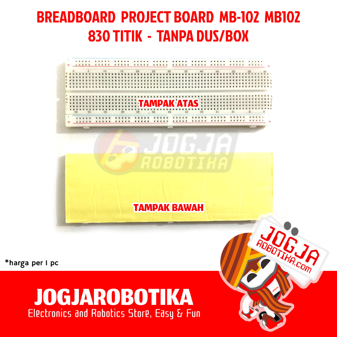 PROJECT BOARD / BREADBOARD MB-102 PUTIH TRANSPARAN TANPA BOX