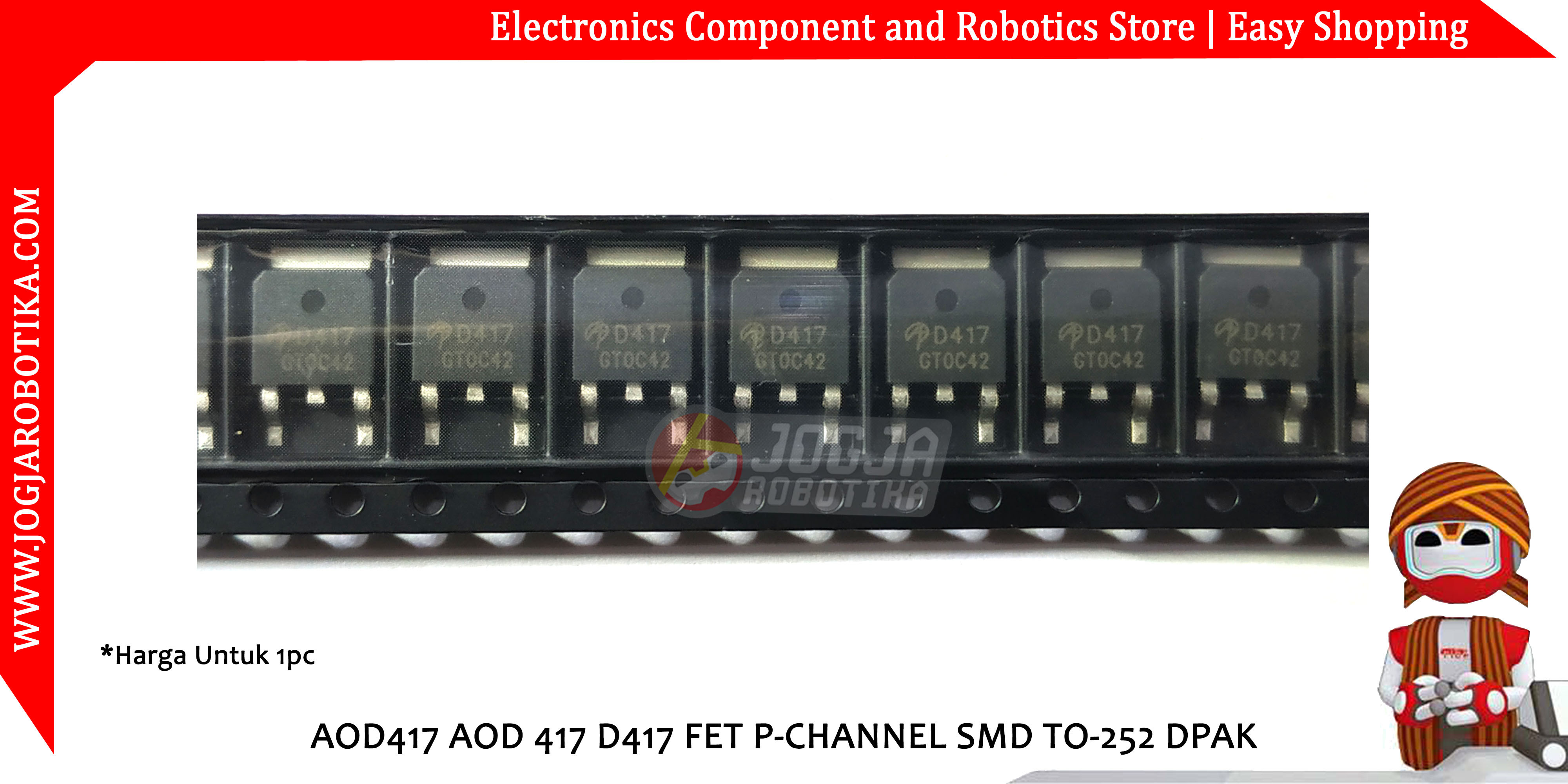 AOD417 AOD 417 D417 FET P-CHANNEL SMD TO-252 DPAK