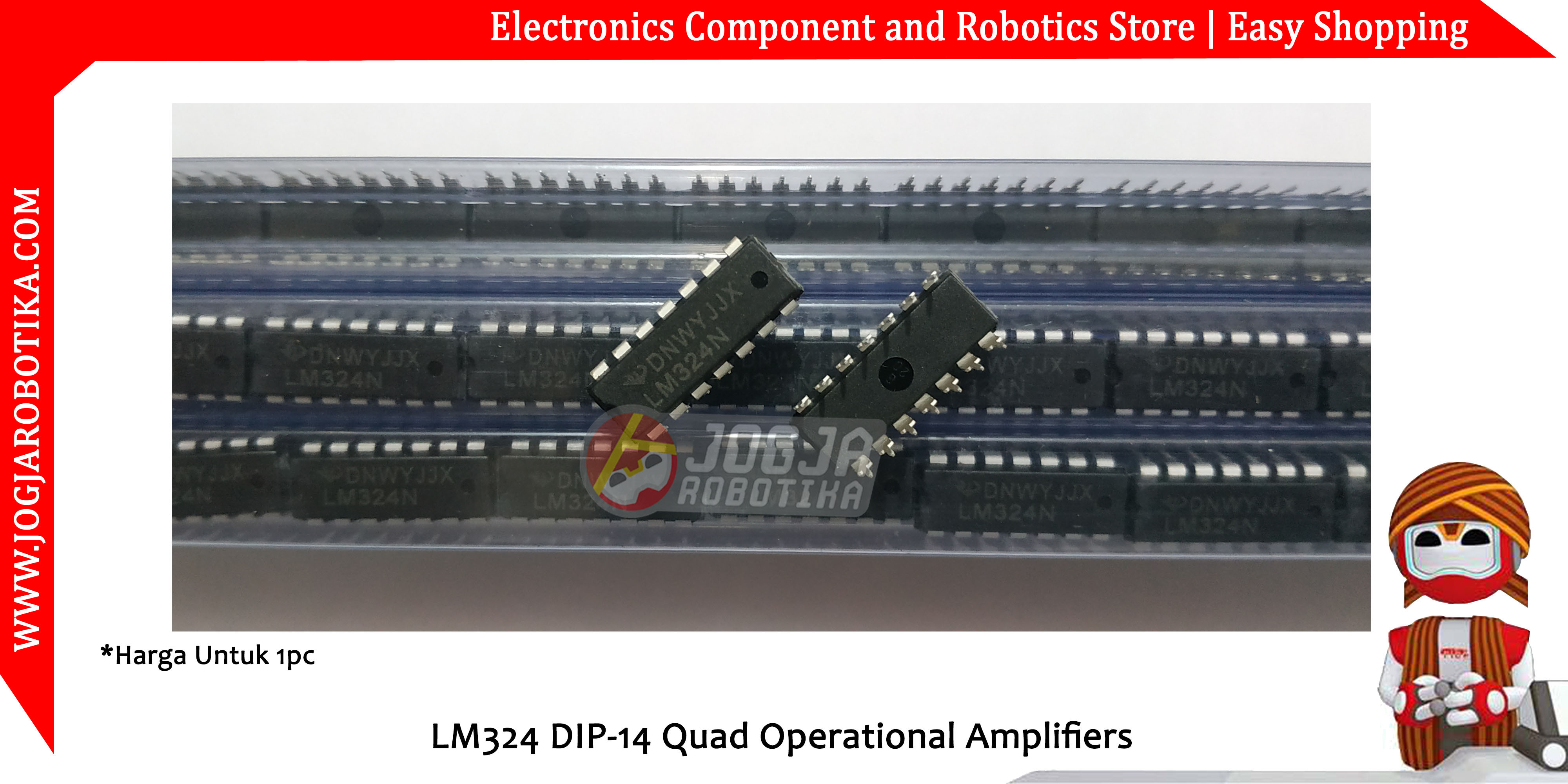 Jual LM324 DIP-14 Quad Operational Amplifiers