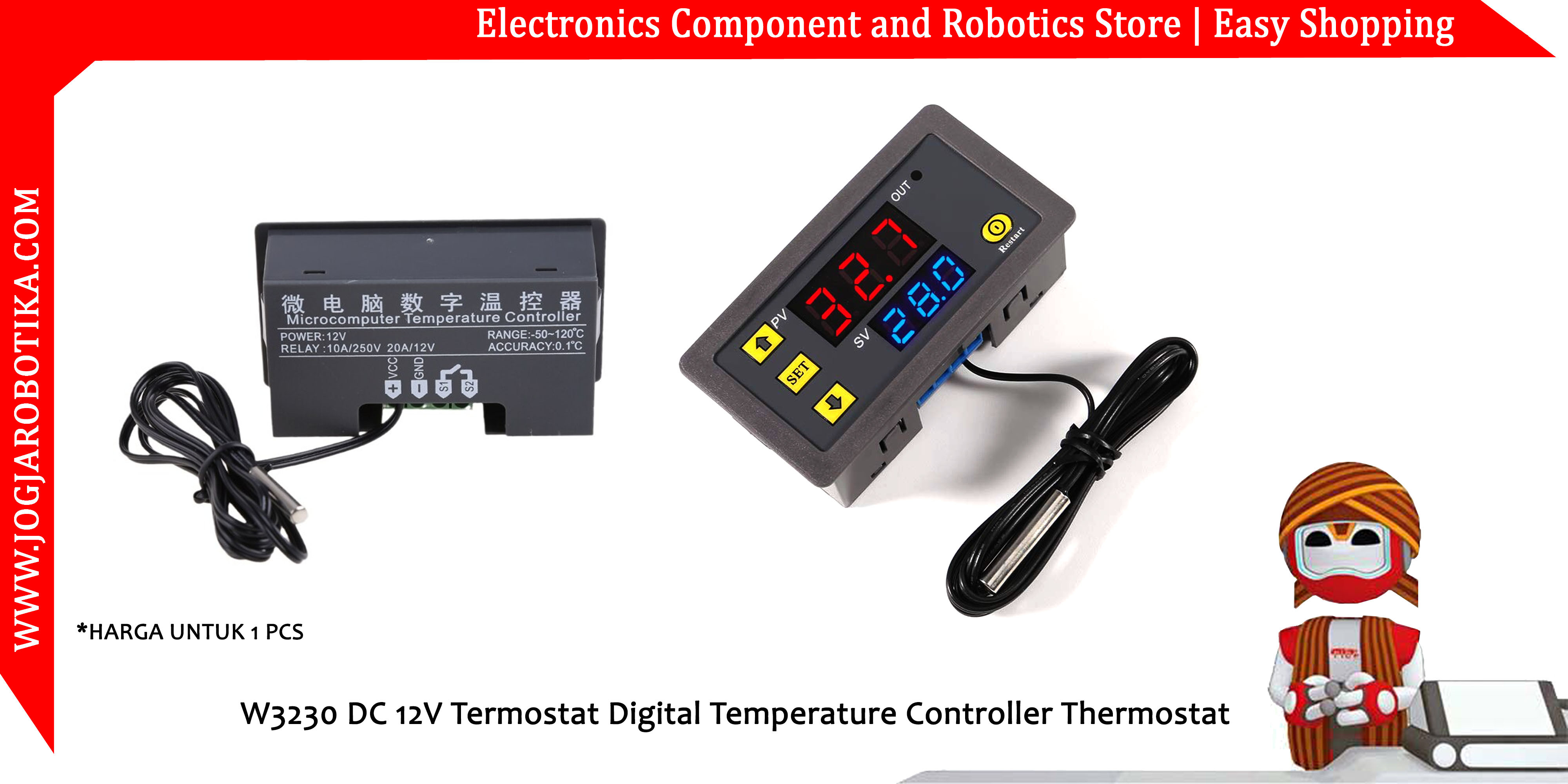 W3230 12V DC Termostat Digital Temperature Controller Thermostat