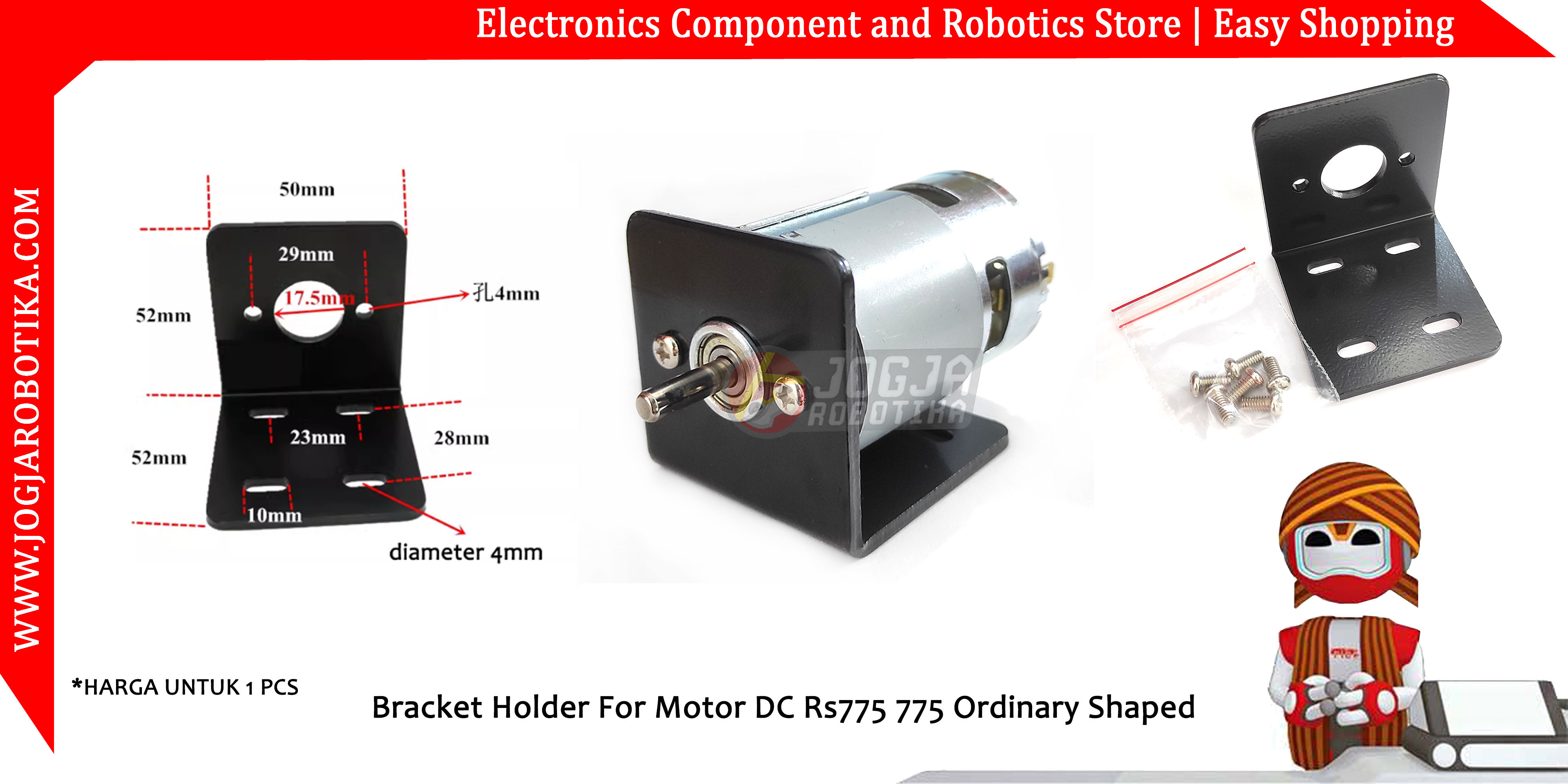 Motor DC RS895 12-24v Double Ball Bearing High Speed High Torque
