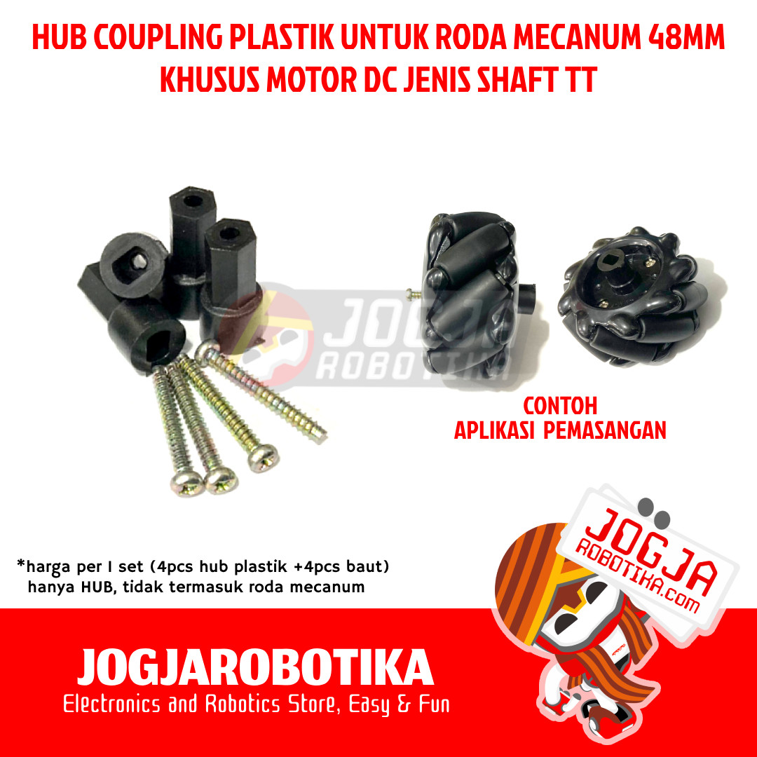 HUB COUPLING KOPLING PLASTIK UNTUK MECANUM 48MM JENIS SHAFT TT 48-TT