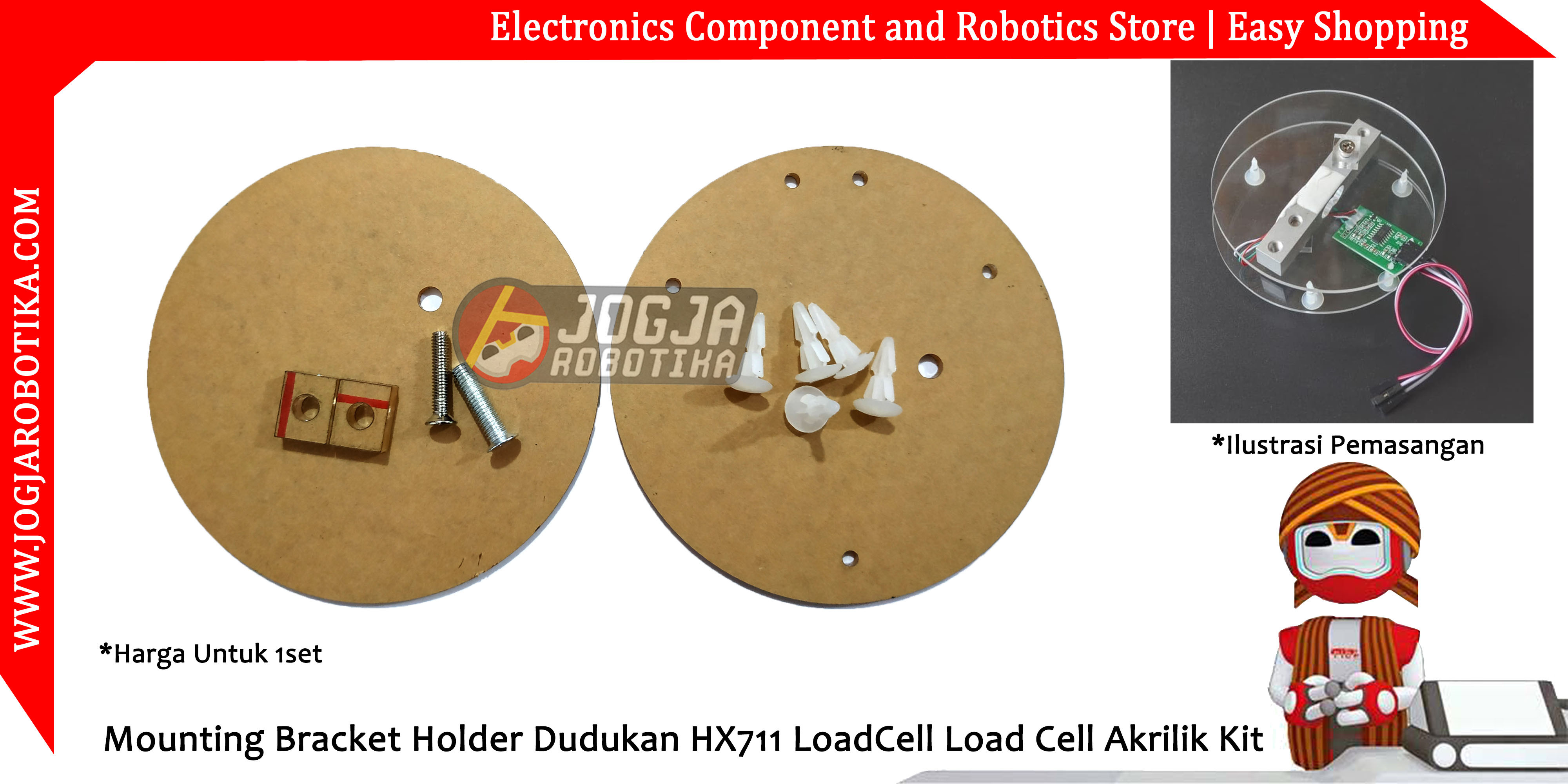 Mounting Bracket Holder Dudukan HX711 LoadCell Load Cell Akrilik Kit