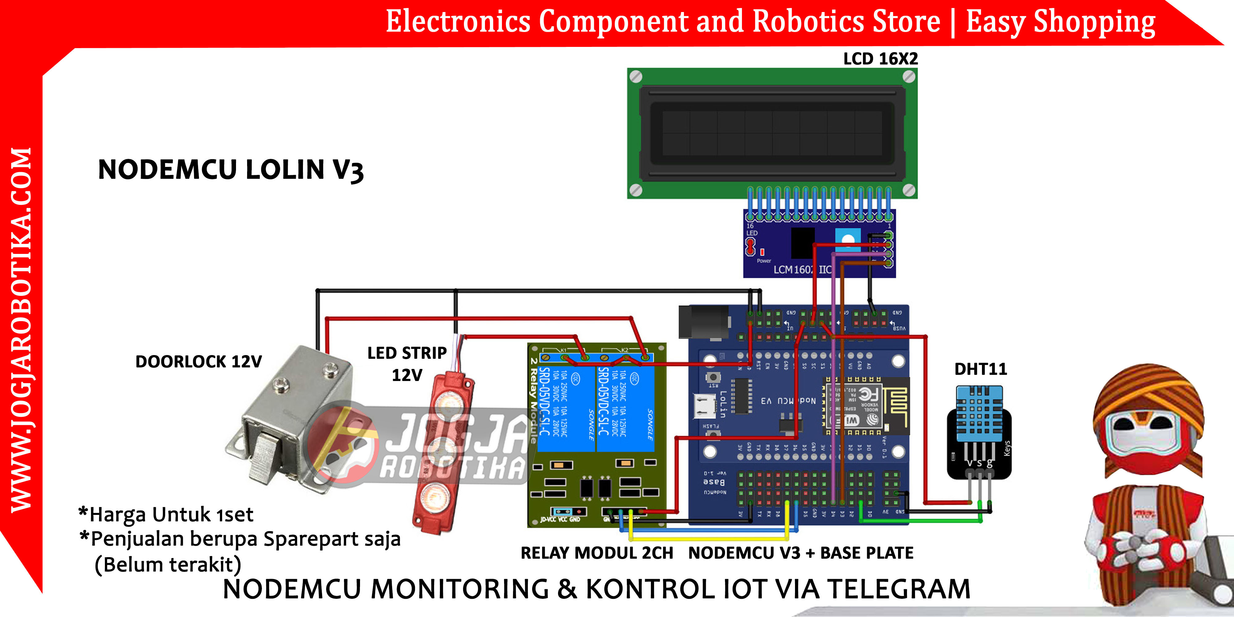 NODEMCU MONITORING & KONTROL IOT VIA TELEGRAM