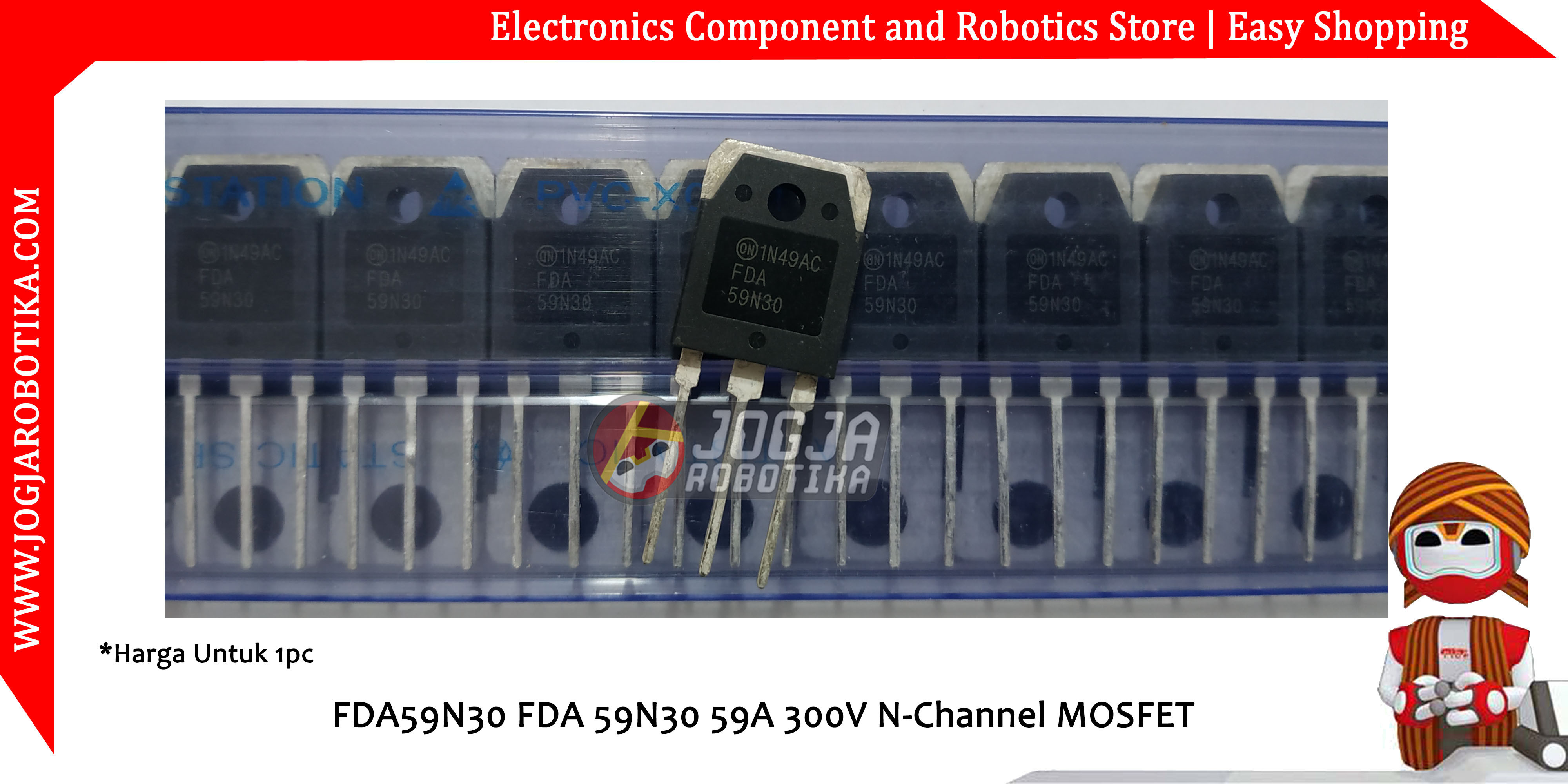 FDA59N30 FDA 59N30 59A 300V N-Channel MOSFET - Toko Komponen Elektronik ...