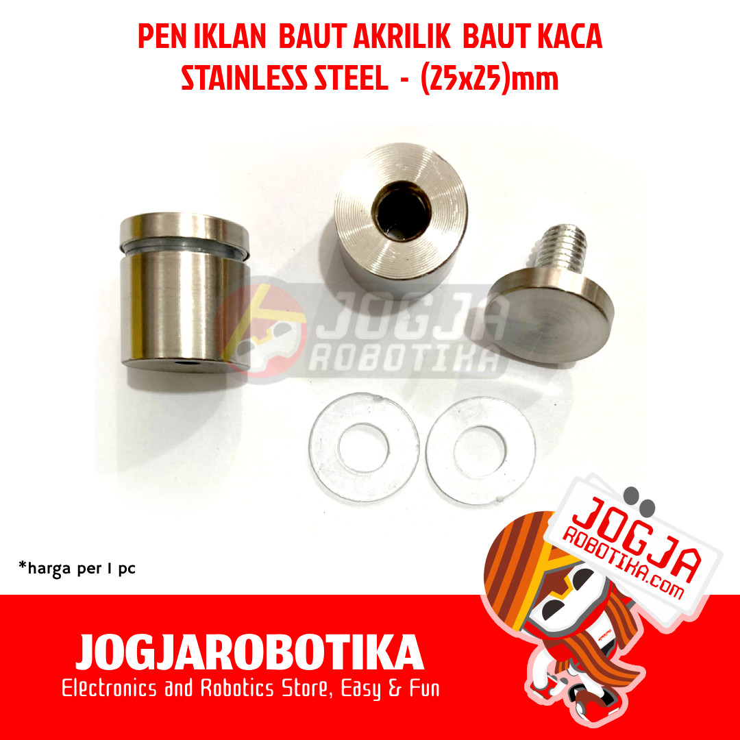 PEN IKLAN BAUT AKRILIK BAUT KACA STAINLESS - (25X25)MM