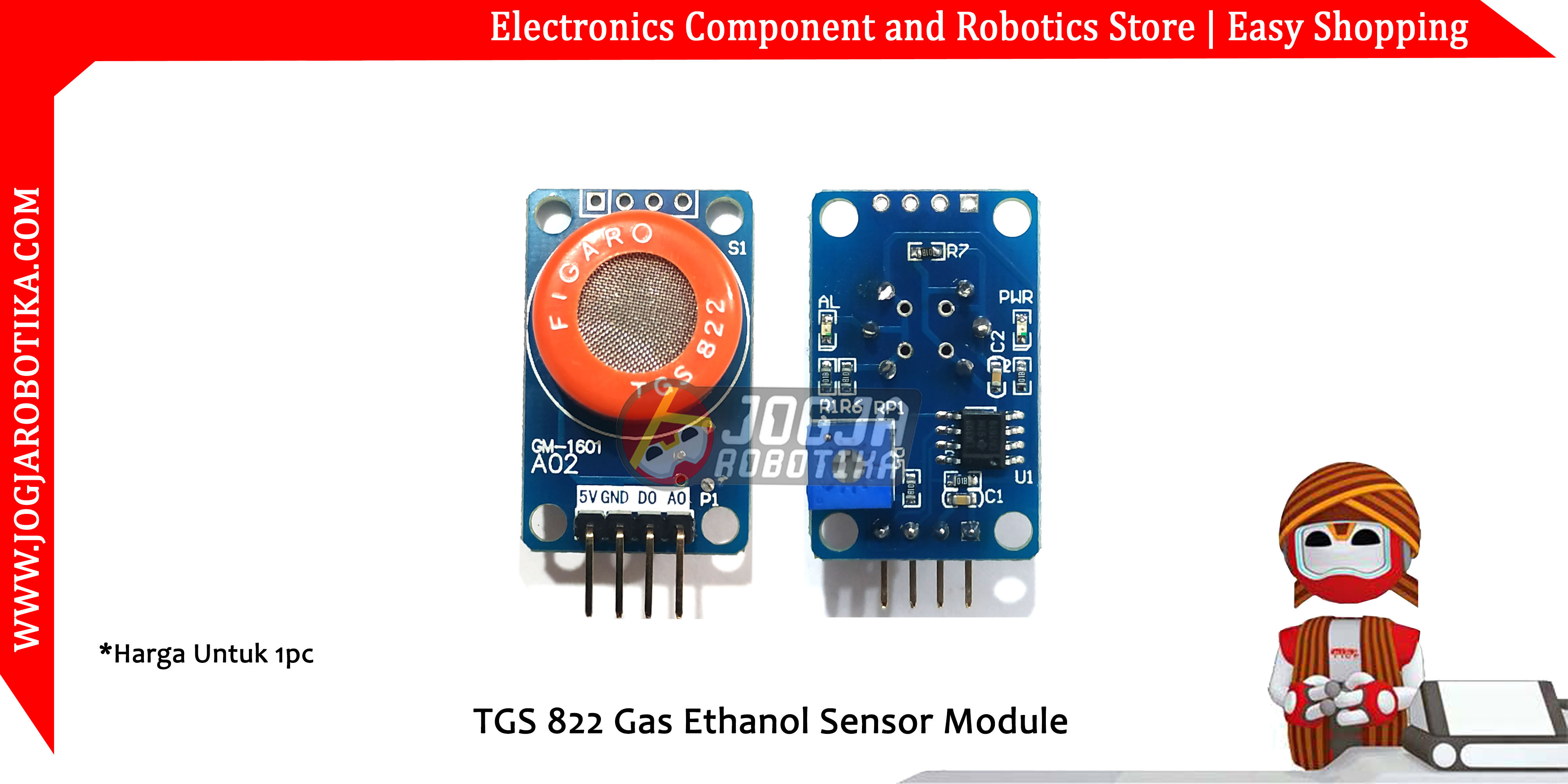 TGS 822 Gas Ethanol Sensor Module - Toko Komponen Elektronik , Listrik ...