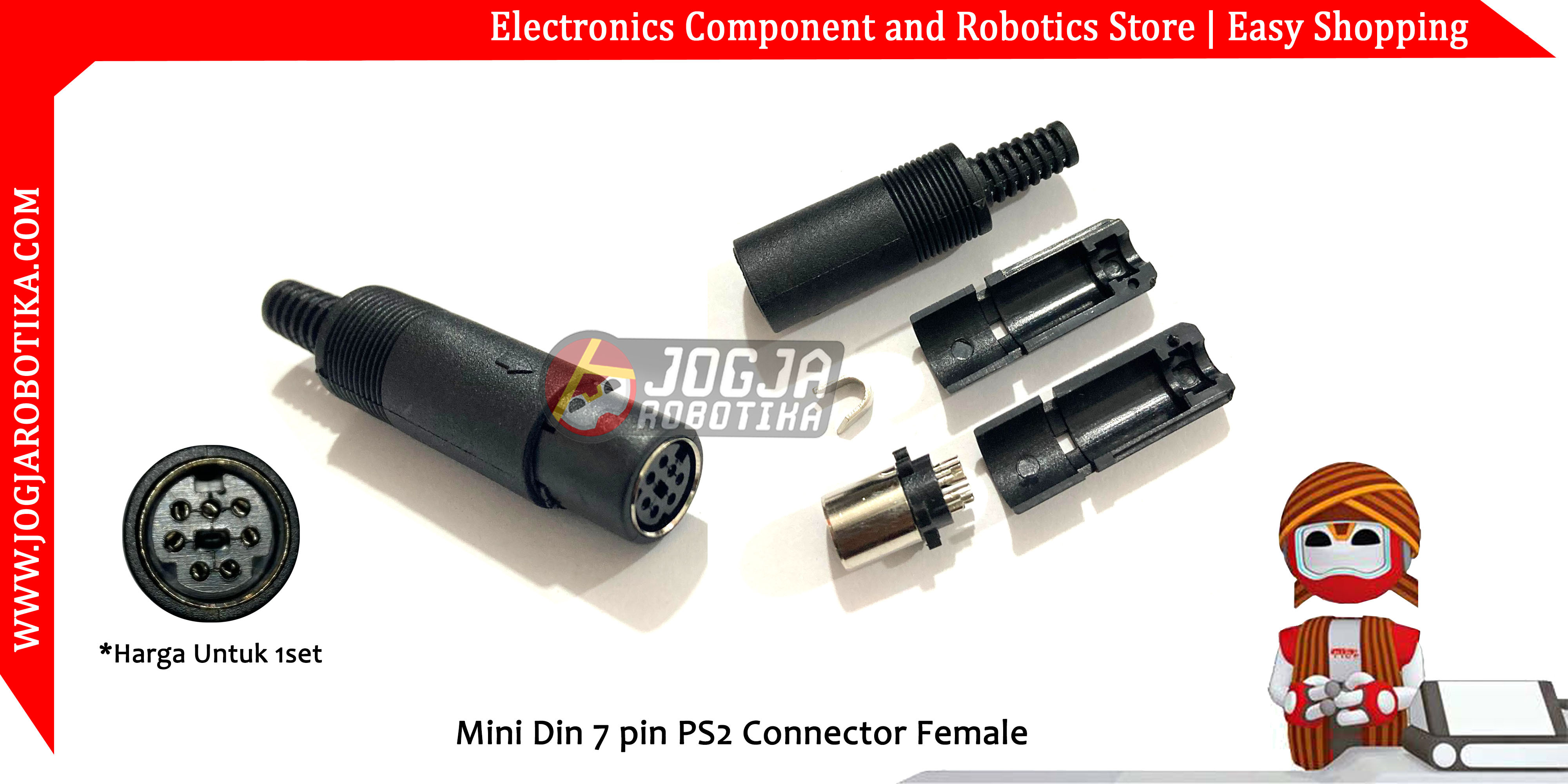 Mini Din 7 pin PS2 Connector Female
