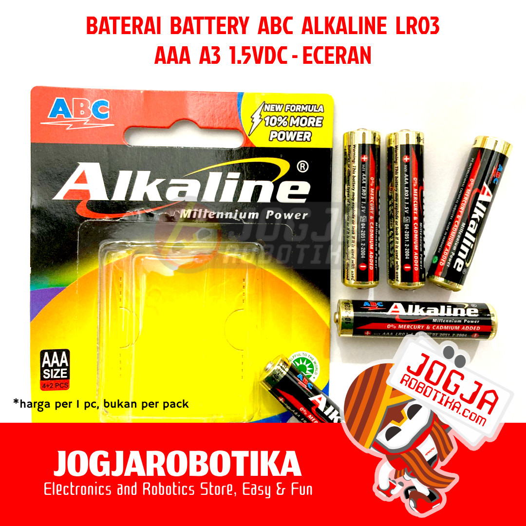 Baterai Battery ABC Alkaline Size AAA A3 LR03 1.5V - Eceran