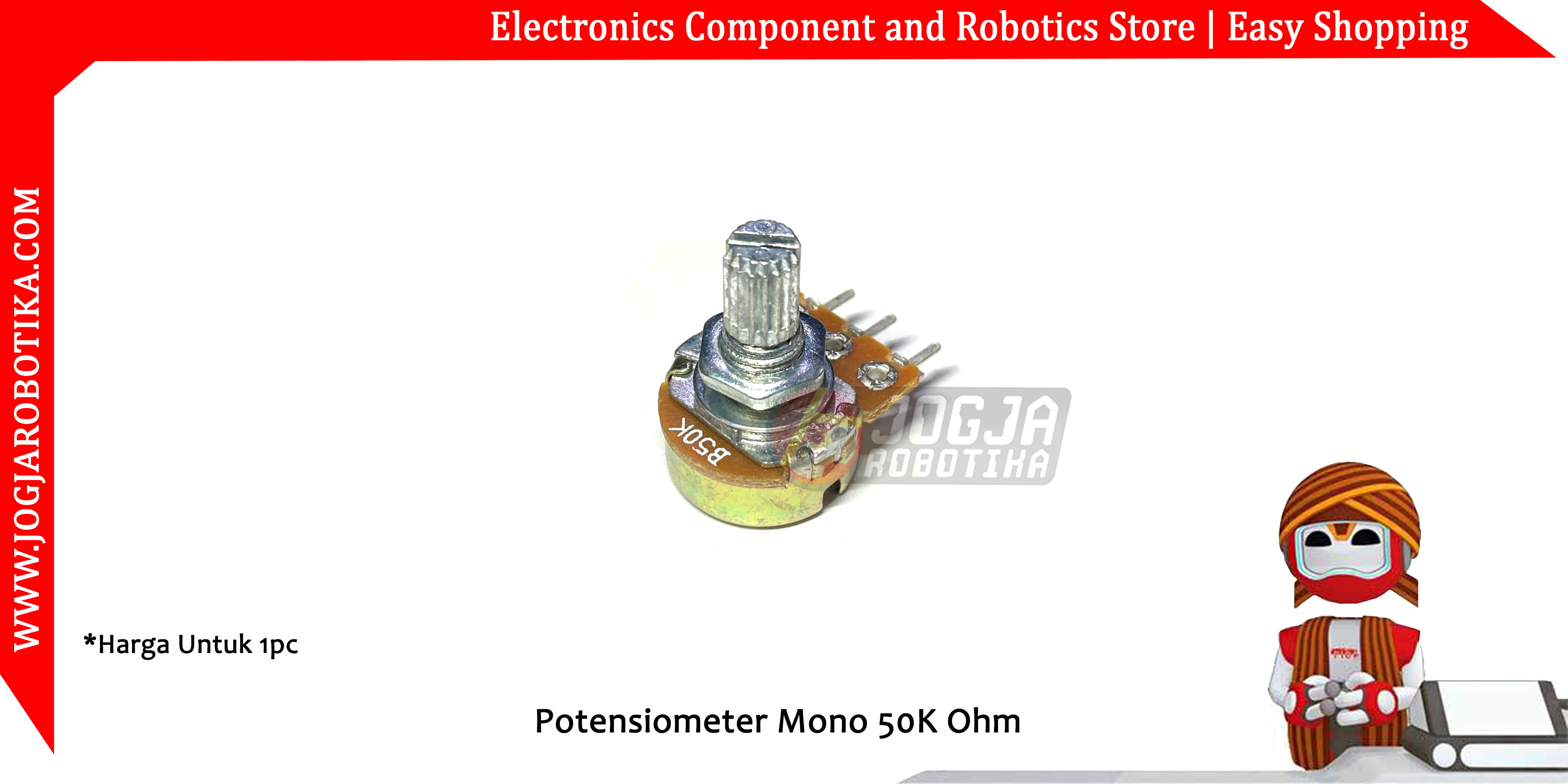Jual Potensiometer Mono 50K Ohm