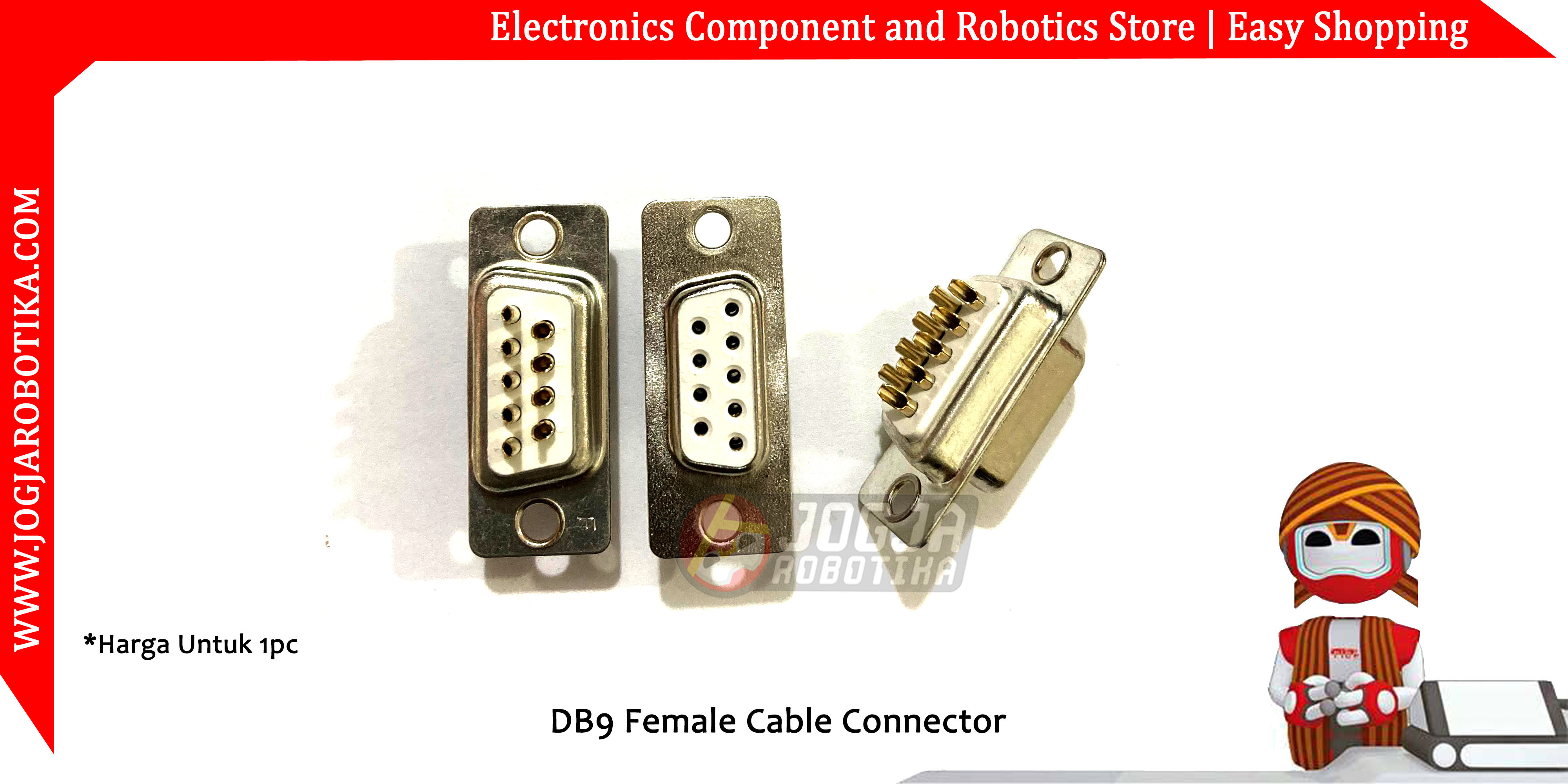 DB9 Female Cable Connector - Toko Komponen Elektronik , Listrik , LED ...
