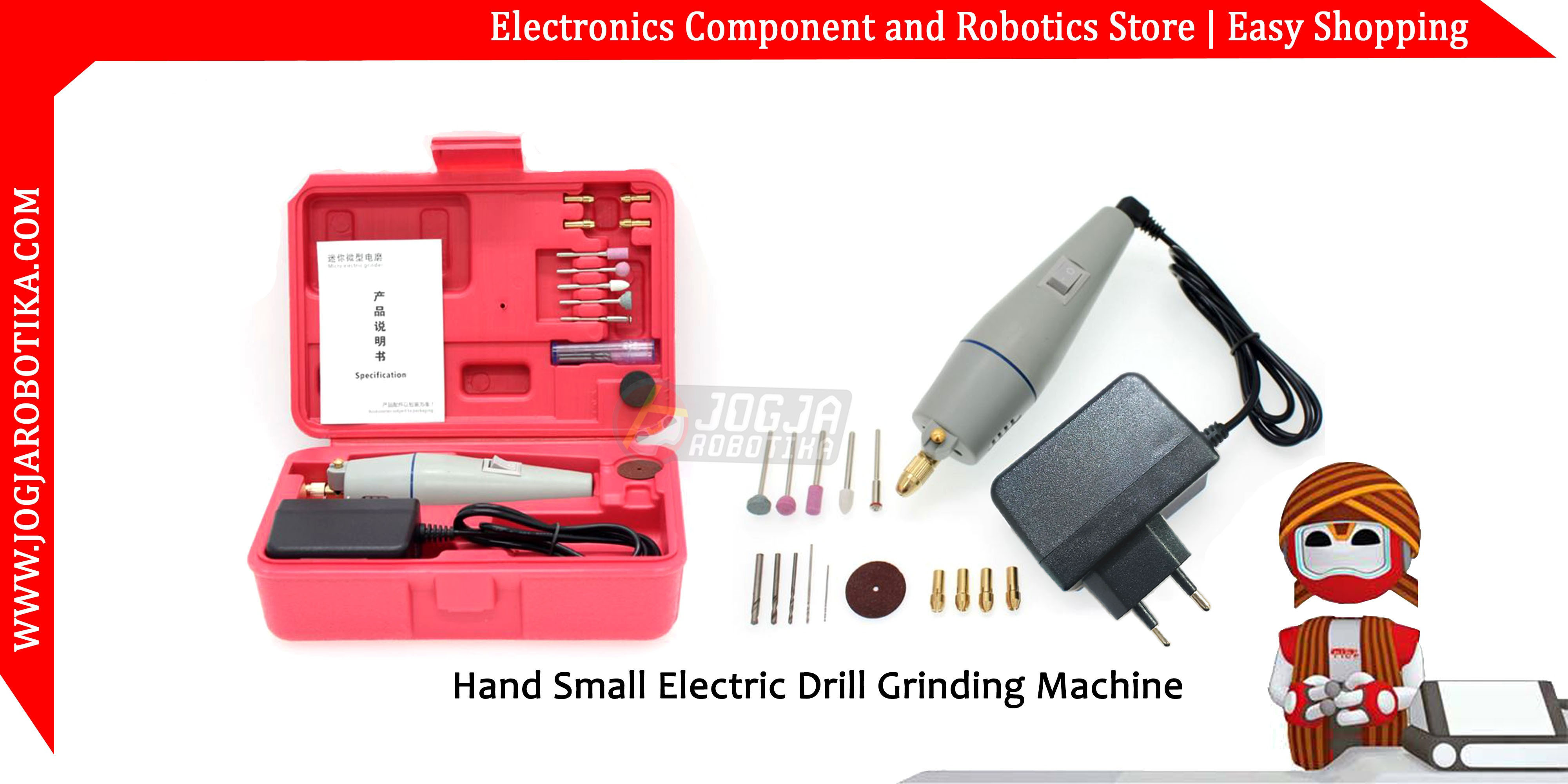 jual Hand Small Electric Drill Grinding Machine (Bor dan Gerinda Tangan)