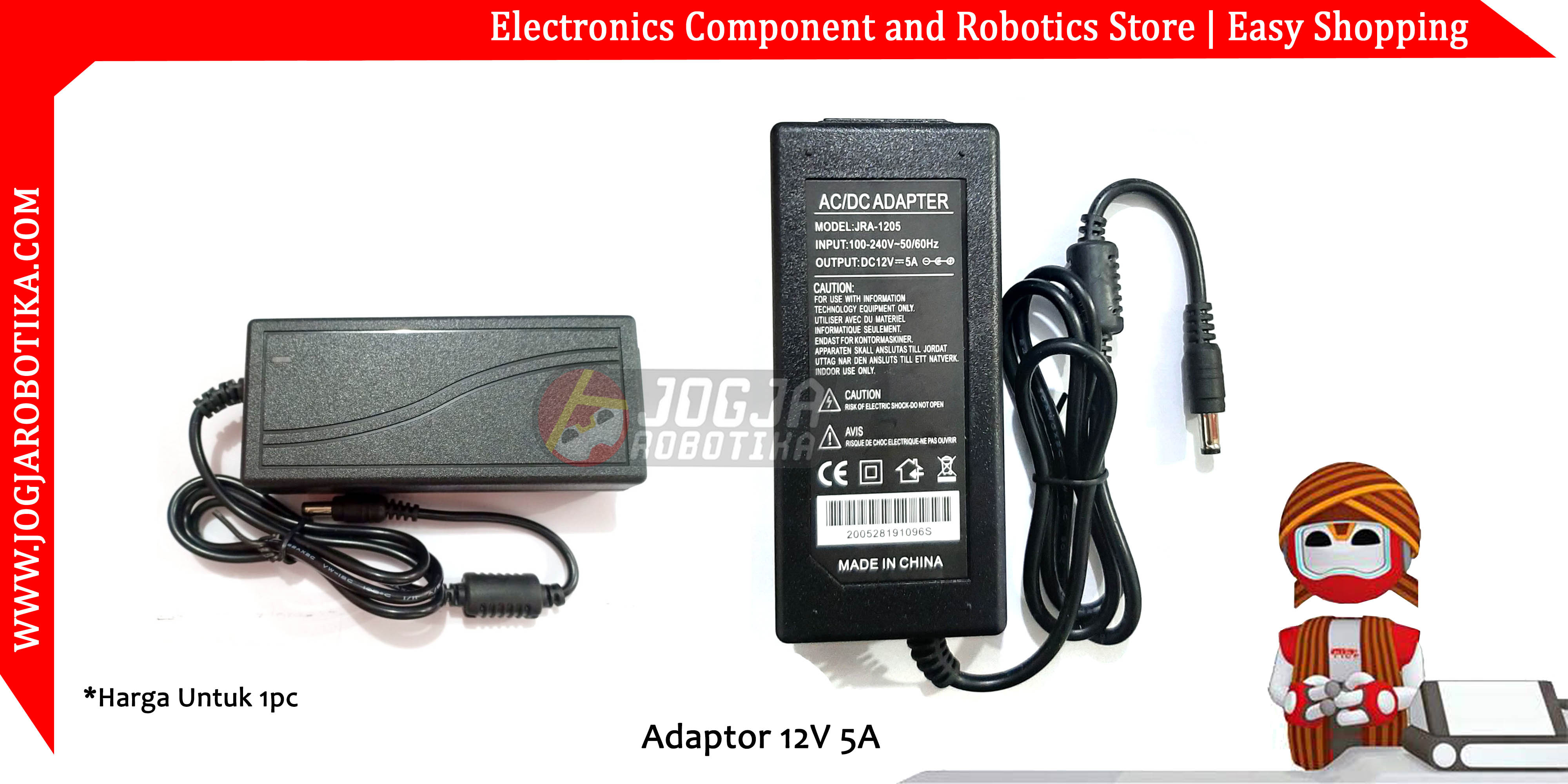 Adaptor 12V 5A - Toko Komponen Elektronik , Listrik , LED dan Robotika