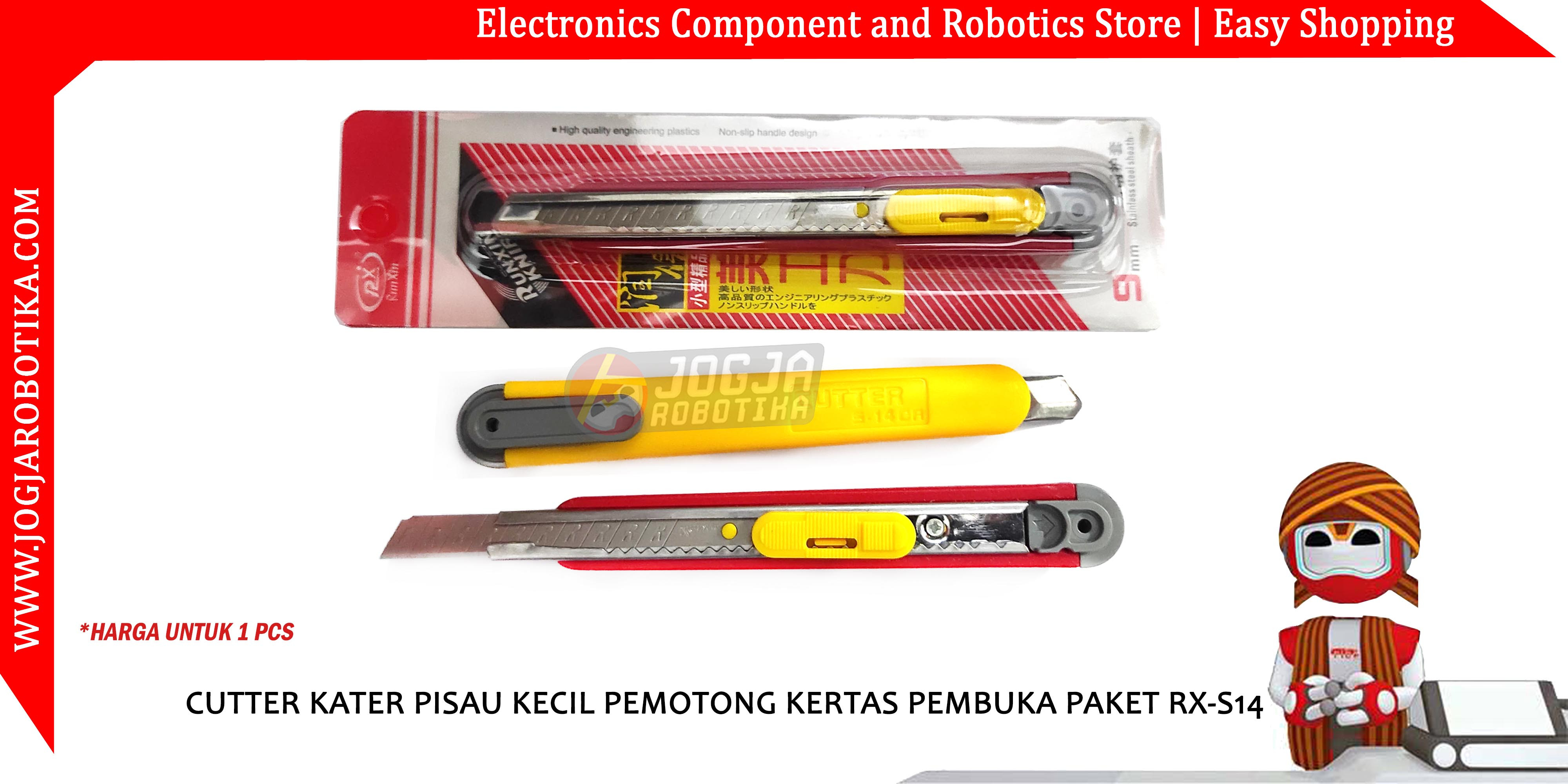 CUTTER KATER PISAU KECIL PEMOTONG KERTAS PEMBUKA PAKET RX-S14