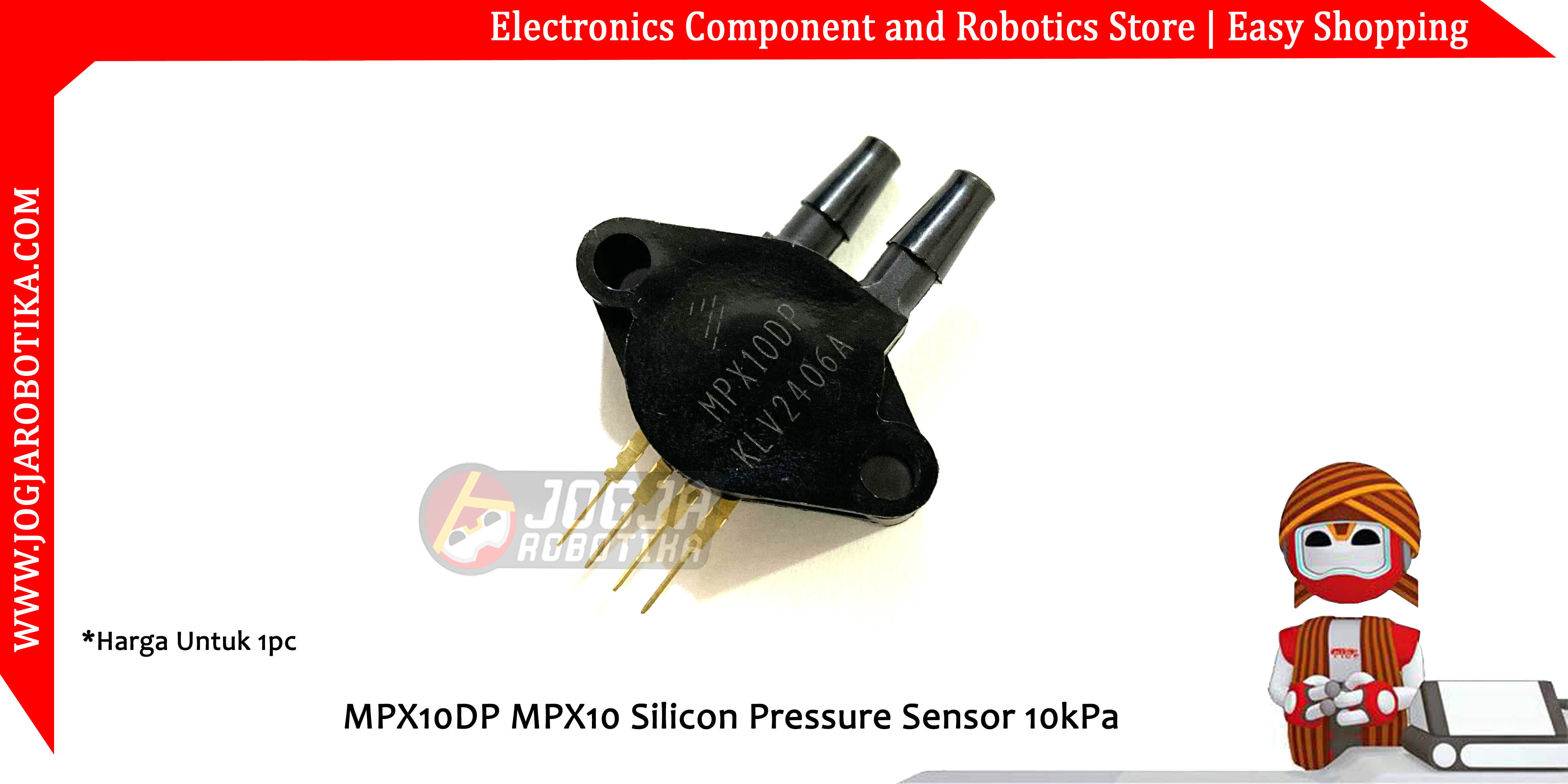 Jual MPX10DP Silicon Pressure Sensor 10kPa