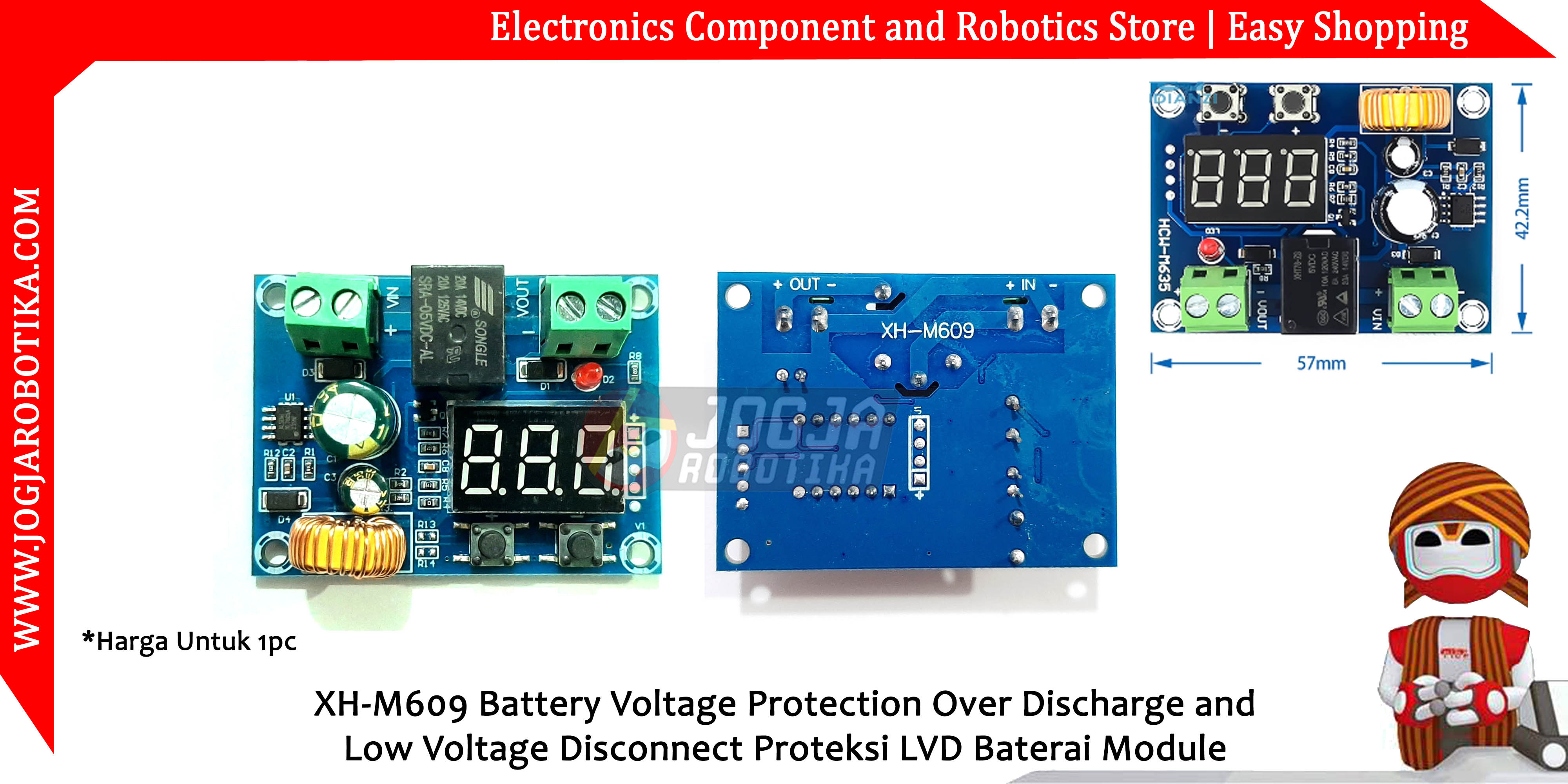 XH-M609 Battery Voltage Protection Over Discharge and Low Voltage ...