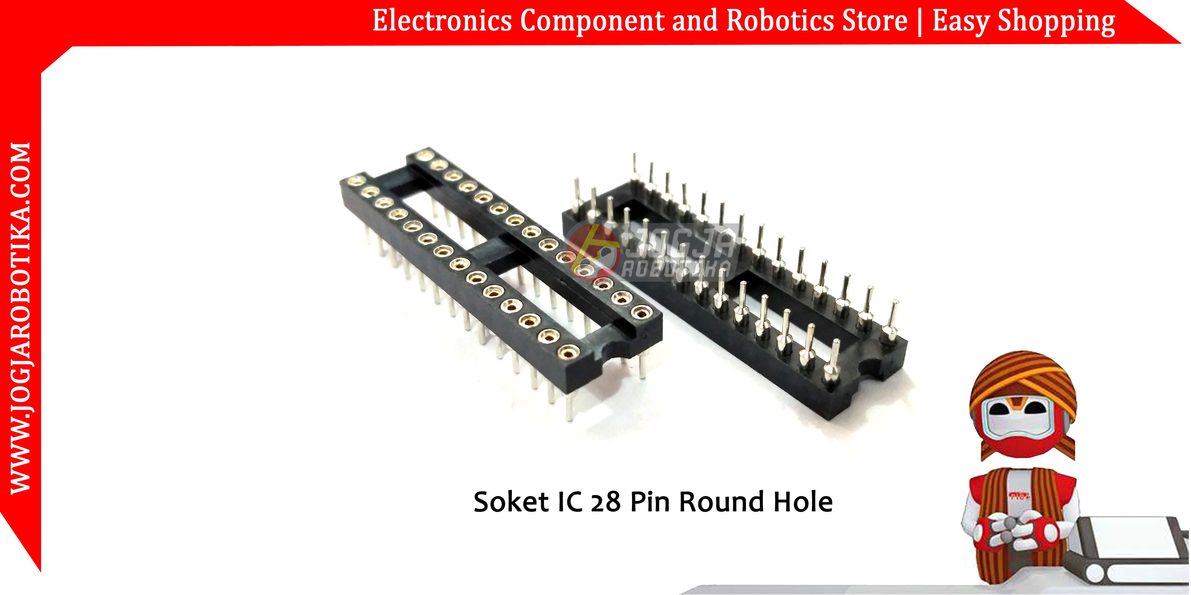 jual Soket IC 28 pin Round Hole