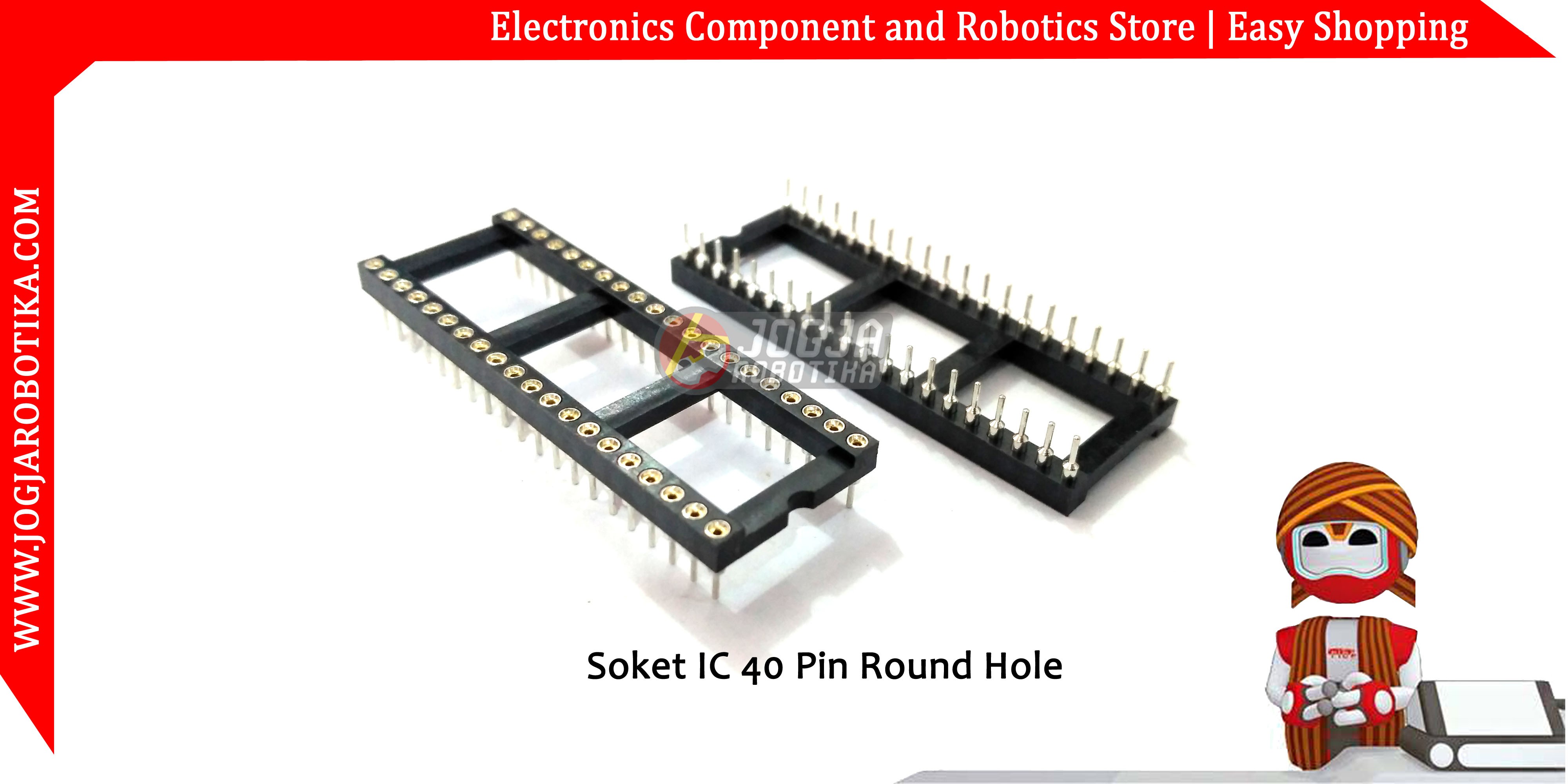 jual Soket IC 40 pin Round Hole