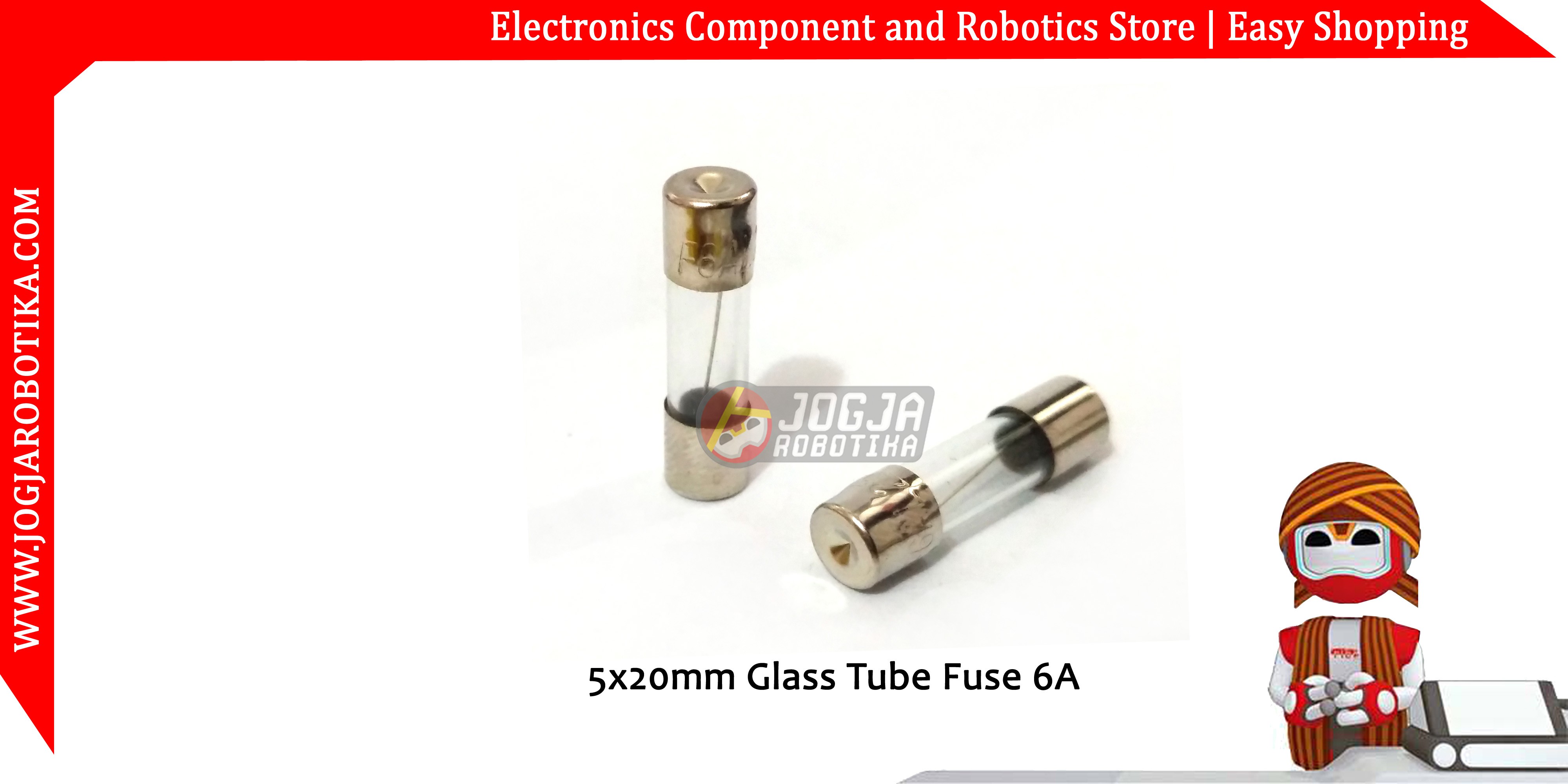 jual 5x20mm Glass Tube Fuse 6A 250V