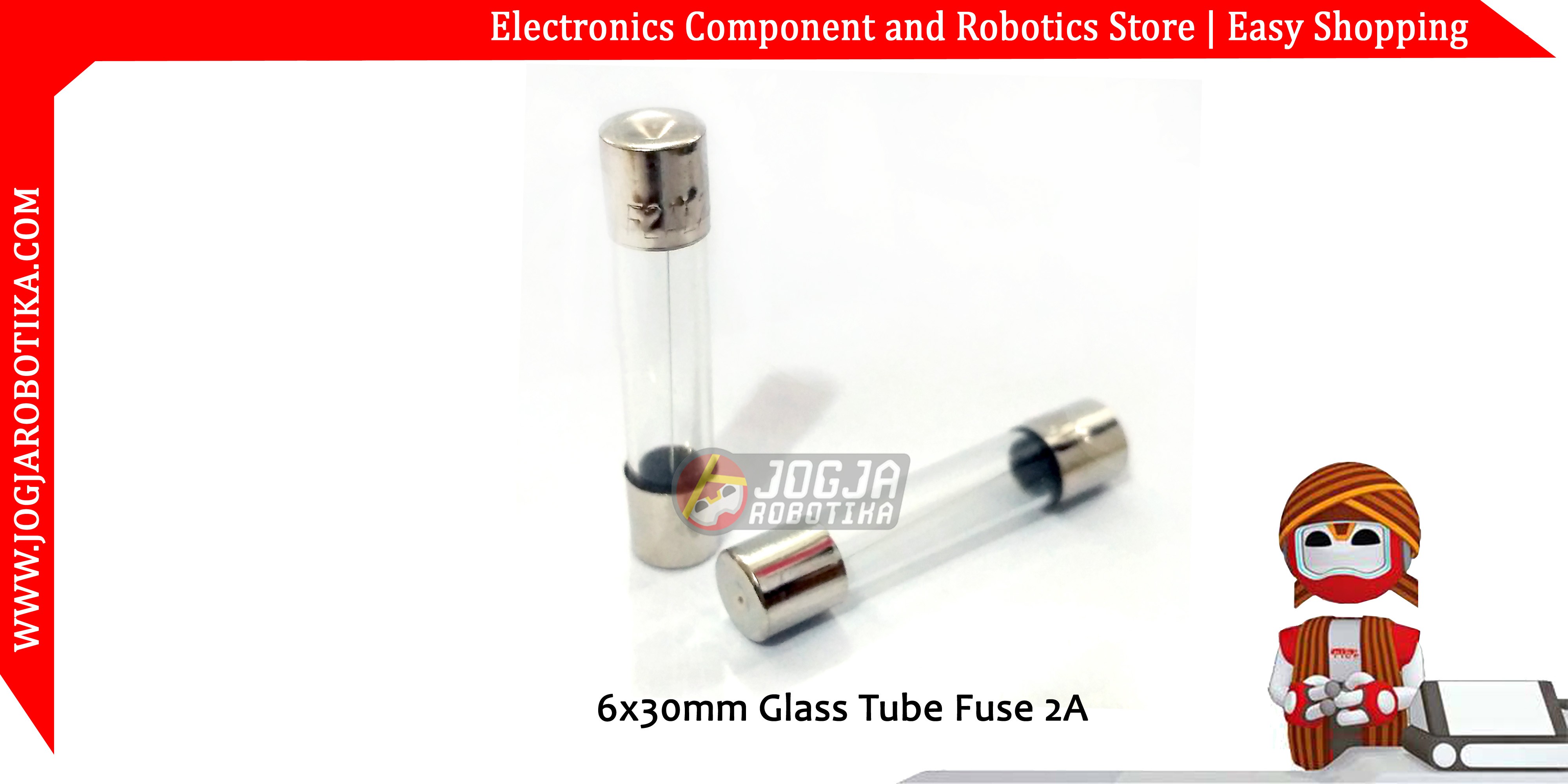 jual 6x30mm Glass Tube Fuse 2A 250V