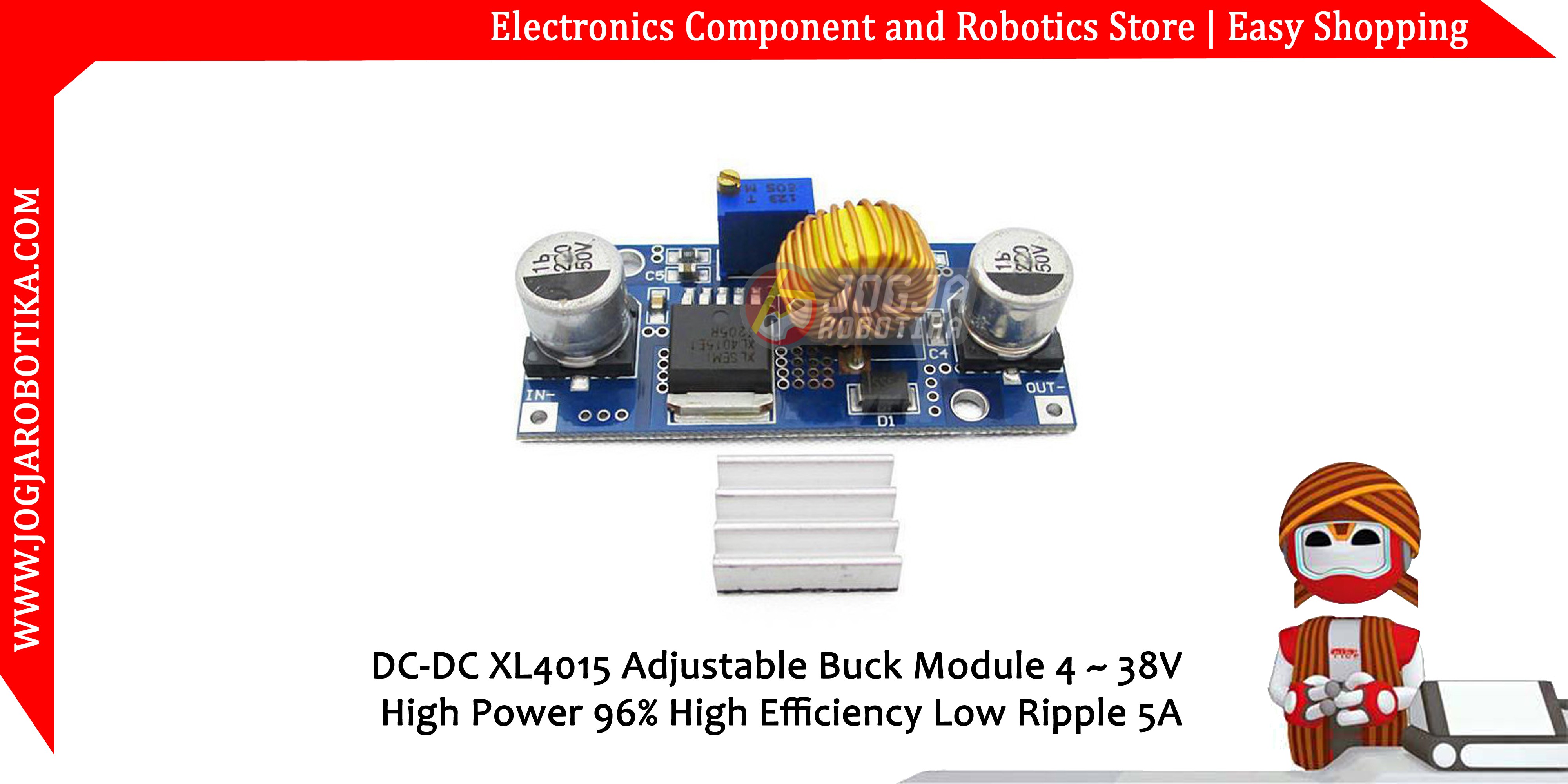 jual DC-DC XL4015 Adjustable Step Down Buck Module 4 ~ 38V 5A