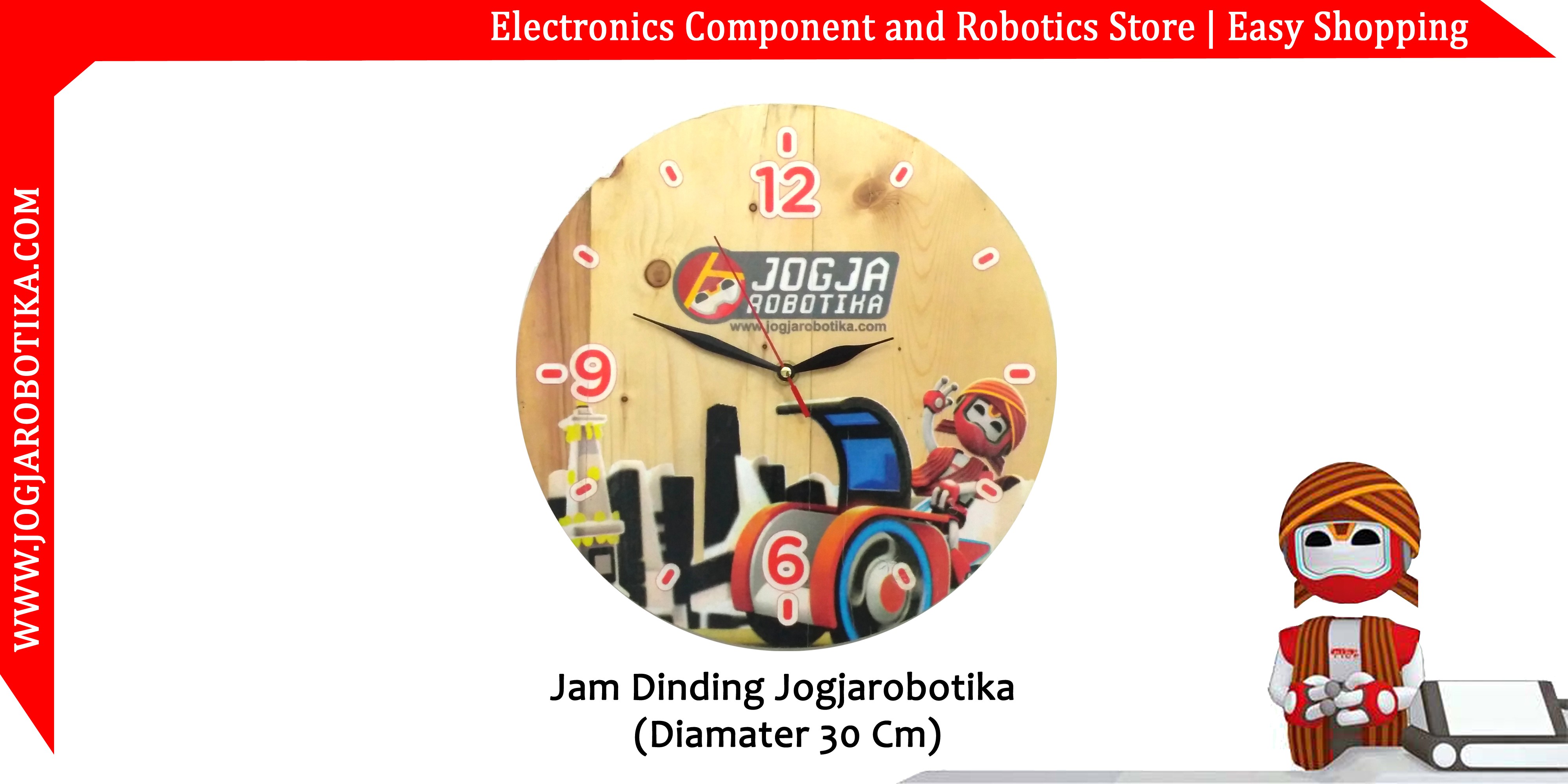Jam Dinding Jogjarobotika (Diameter 30Cm) - Toko Komponen Elektronik ...