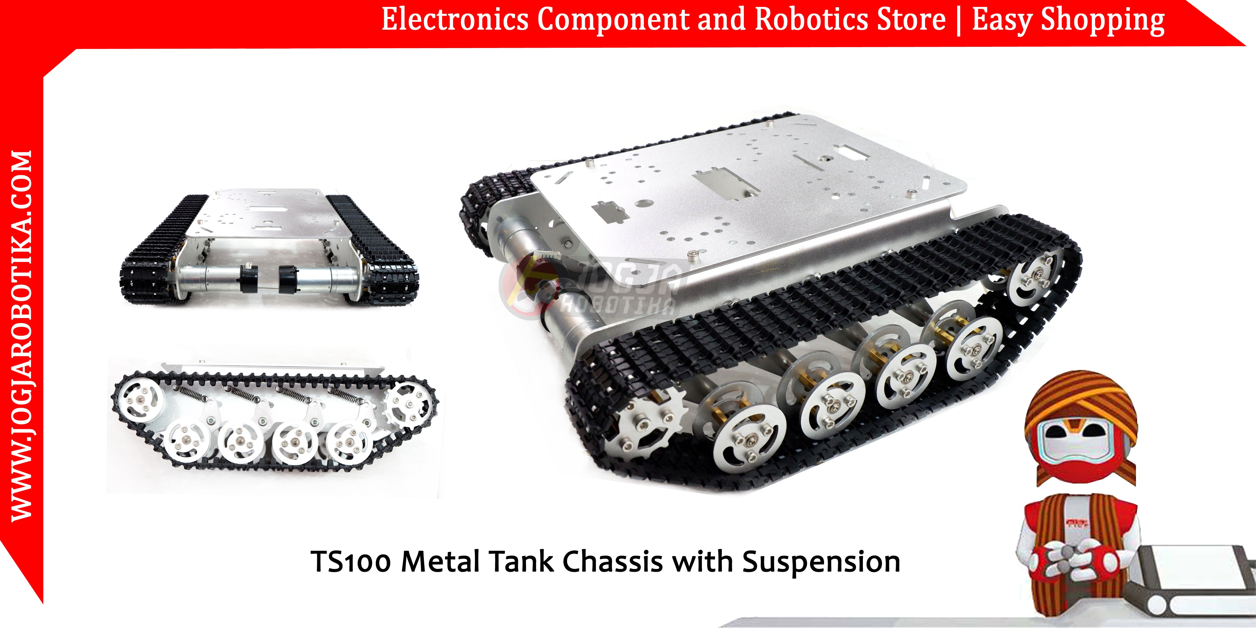 TS100 Metal Tank Chassis with Suspension ( Motor with Encoder) - Toko ...